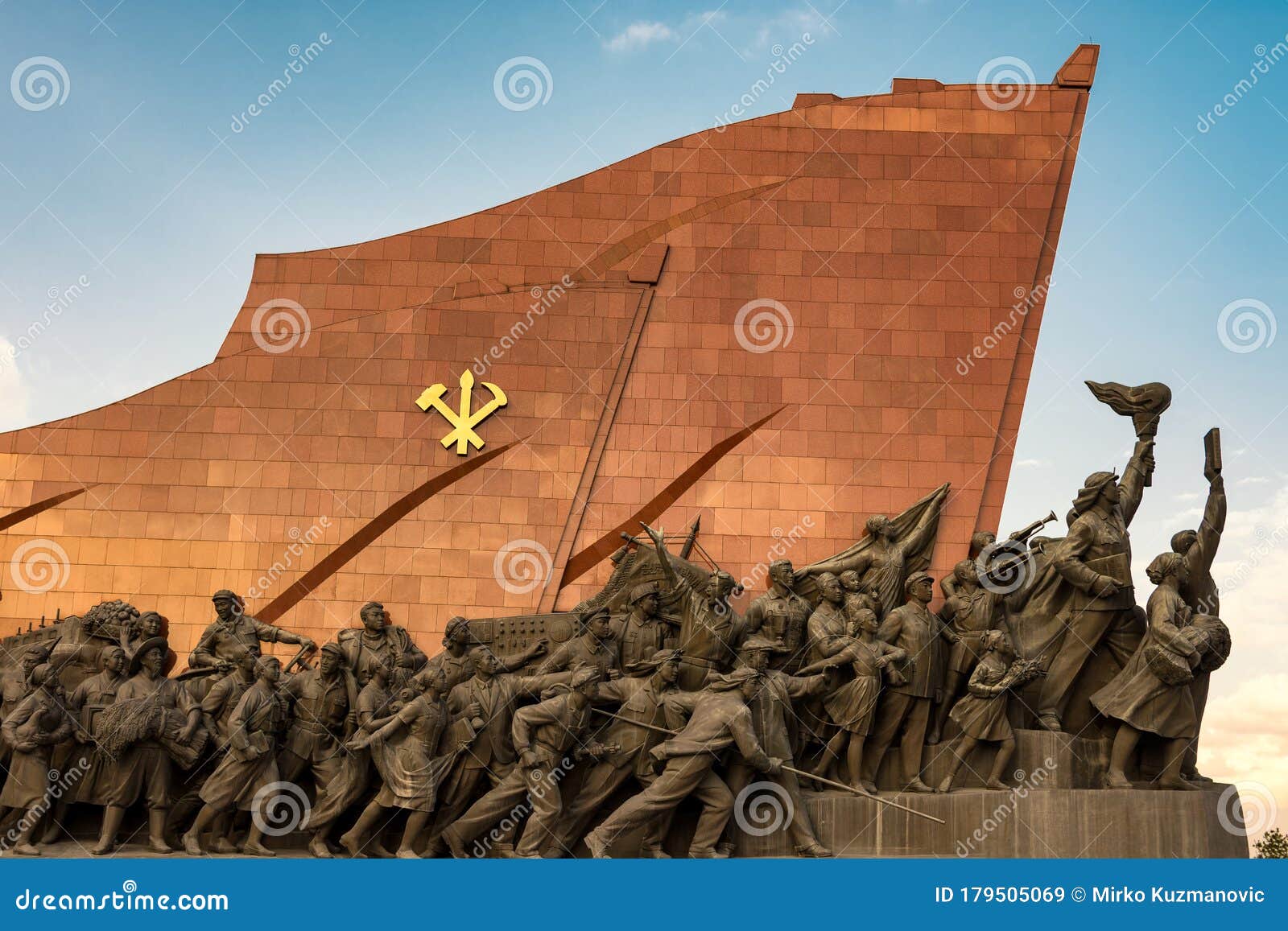 Grand Monument on Mansu Hill in Pyongyang Stock Image - Image of ...