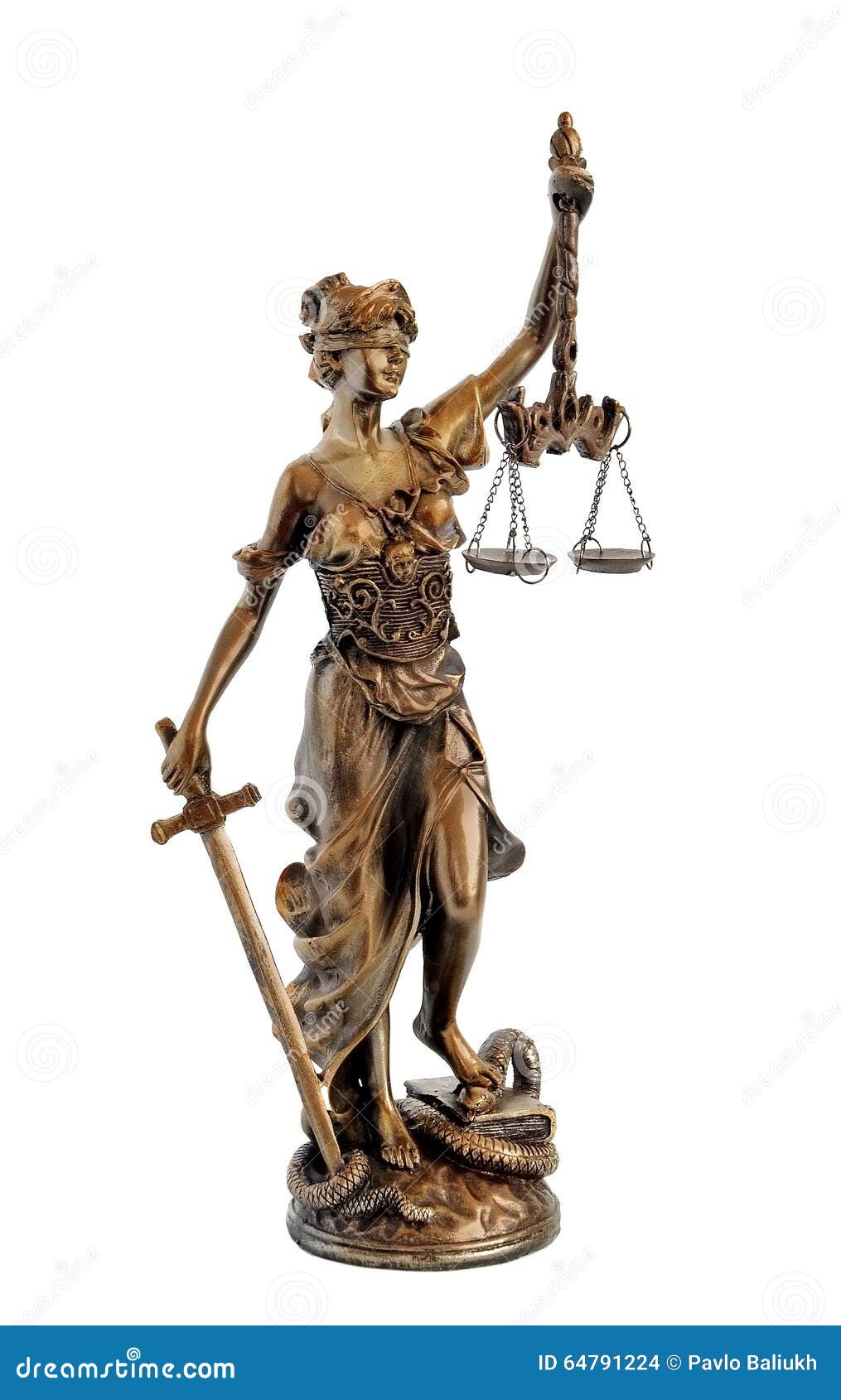 Bronze Statuette Femida on White Background Stock Photo - Image of ...