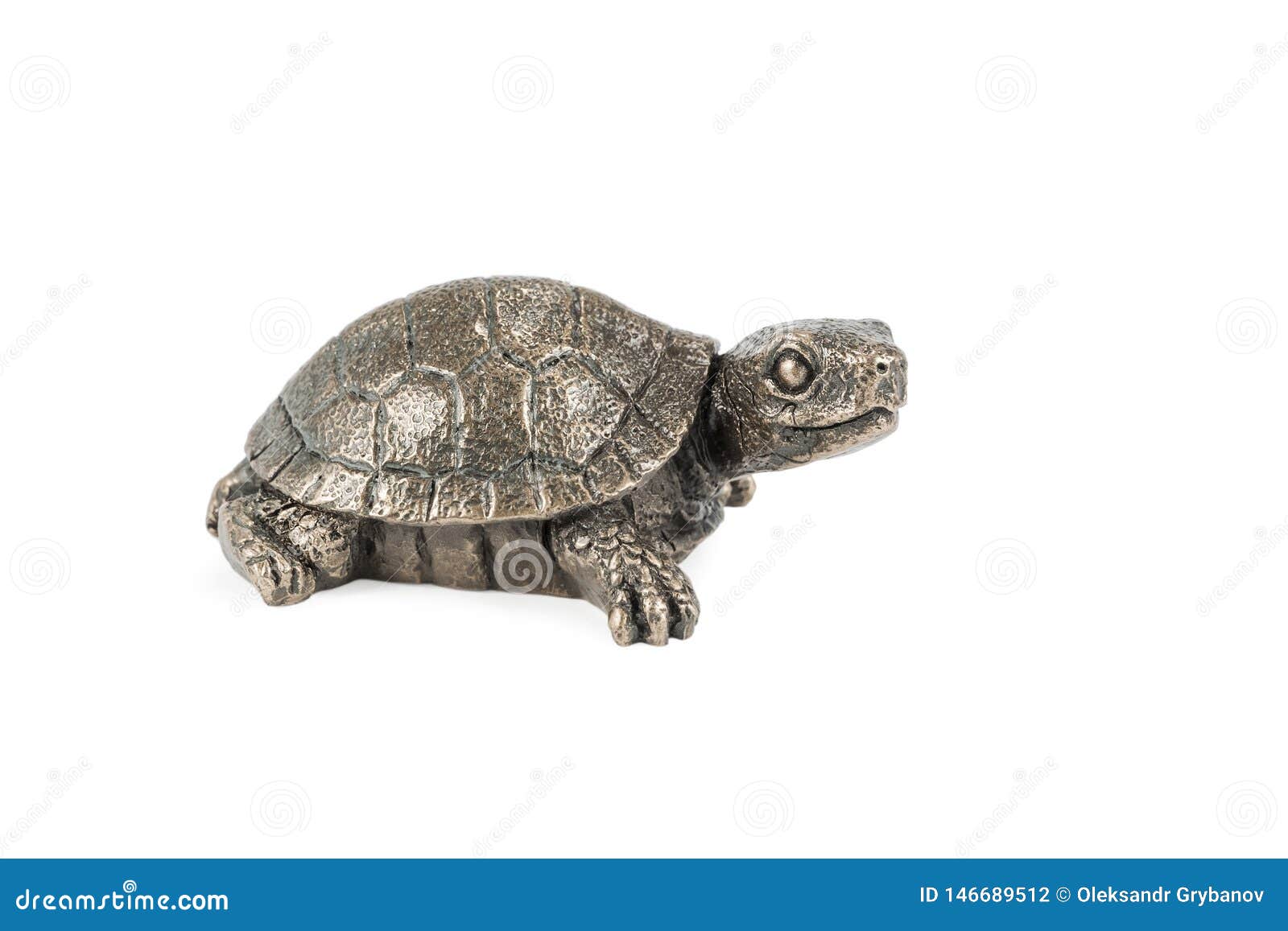 Bronze Statuette of a Little Turtle Stock Photo - Image of crawling ...