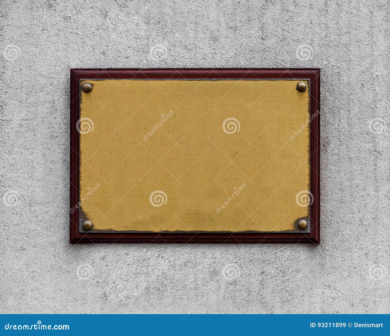 Bronze Steel Plate on Stone Concrete Wall Stock Image - Image of iron ...