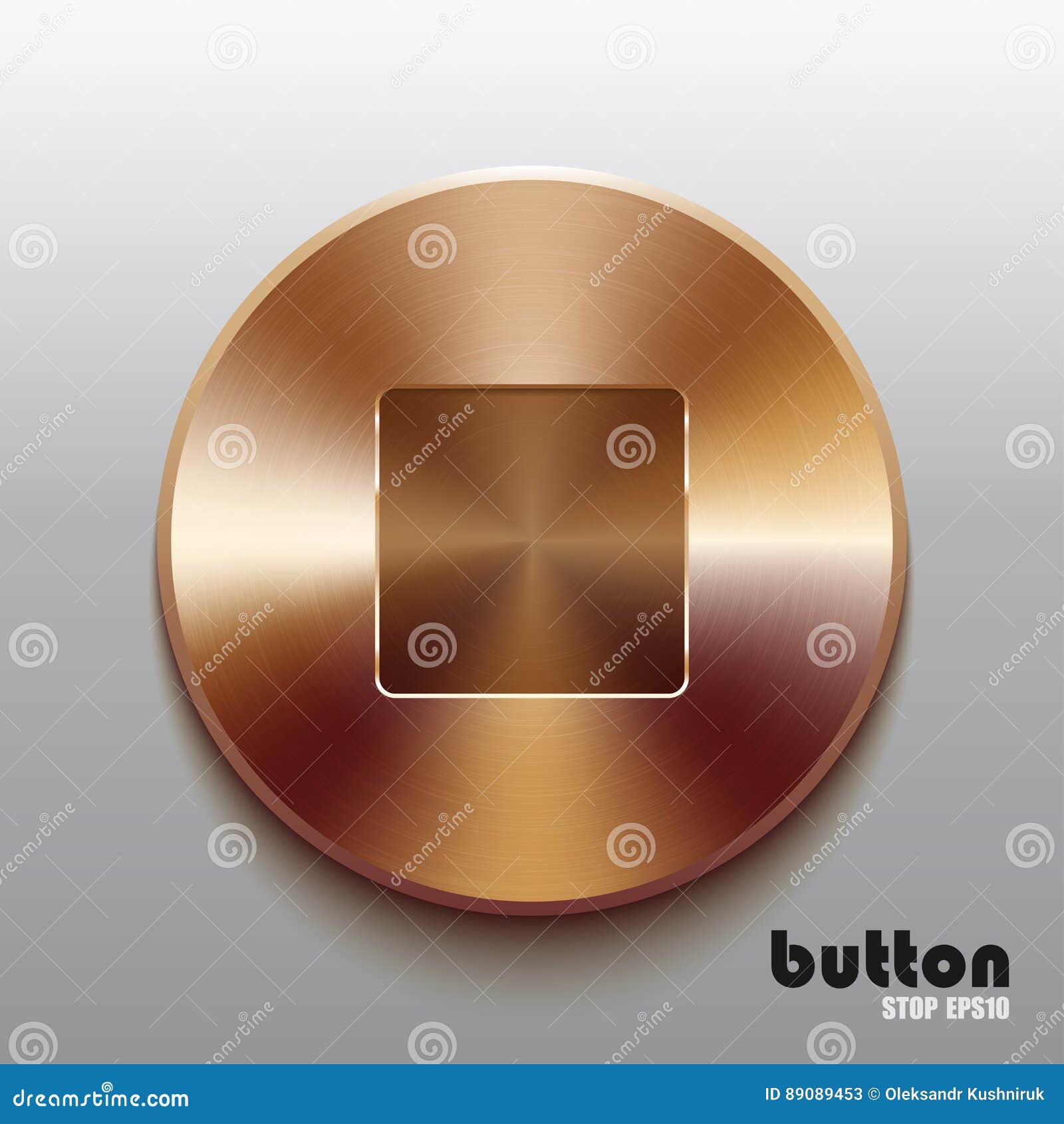 Bronze stop button stock vector. Illustration of electronic - 89089453