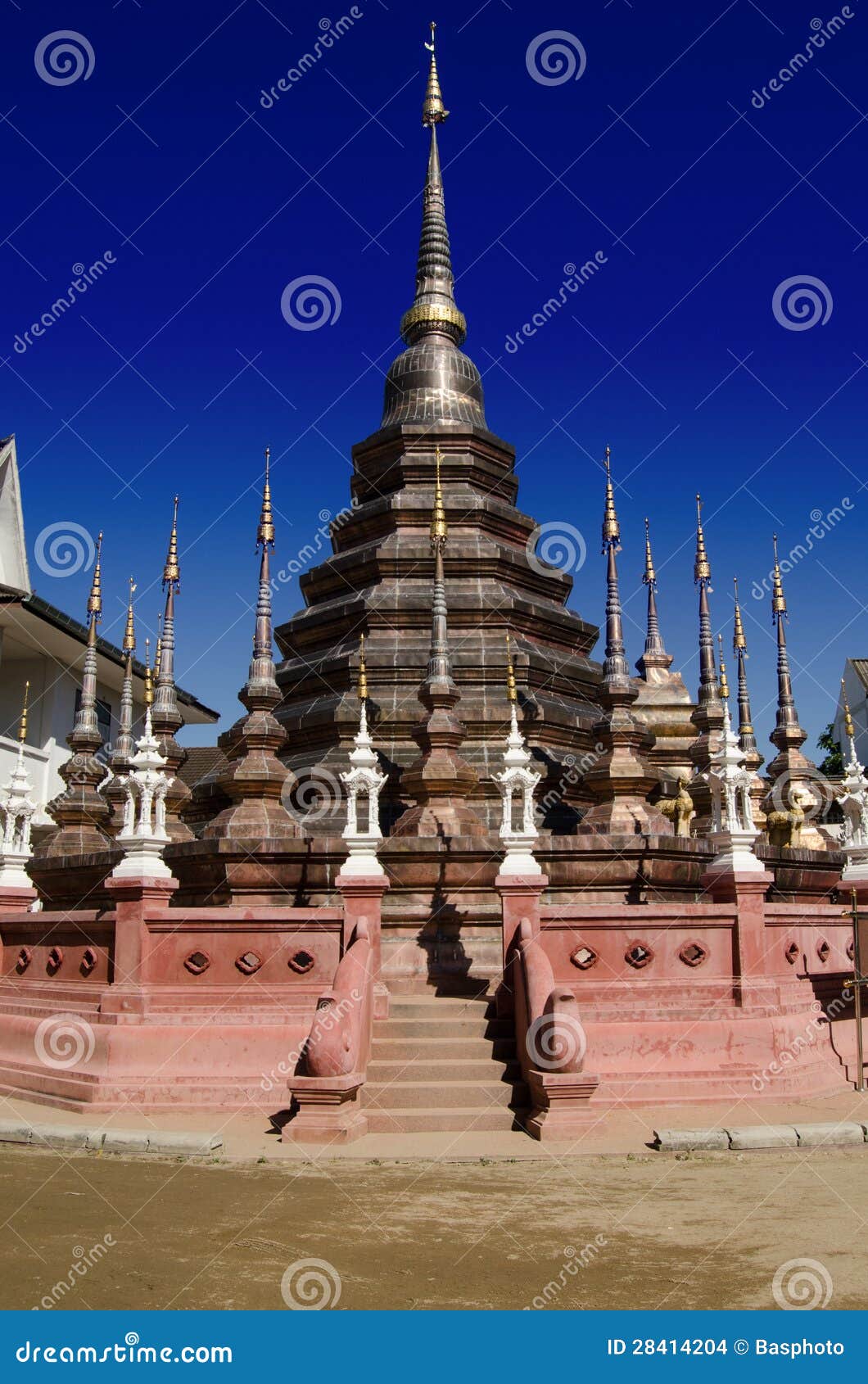 Bronze stupa, Thailand stock photo. Image of religious - 28414204