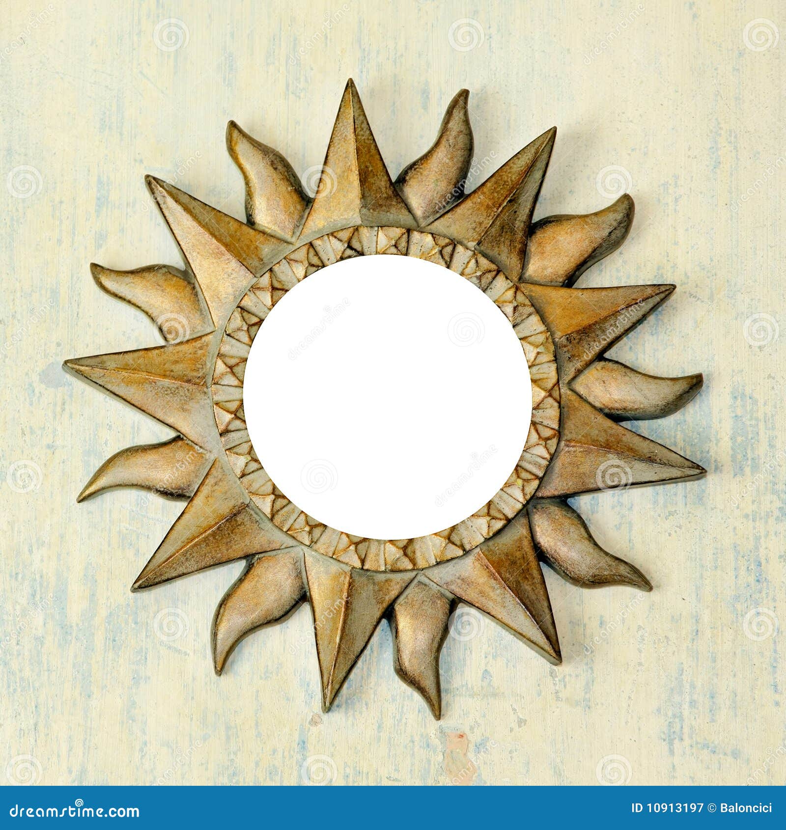 Bronze sun frame stock image. Image of shape, mirror - 10913197
