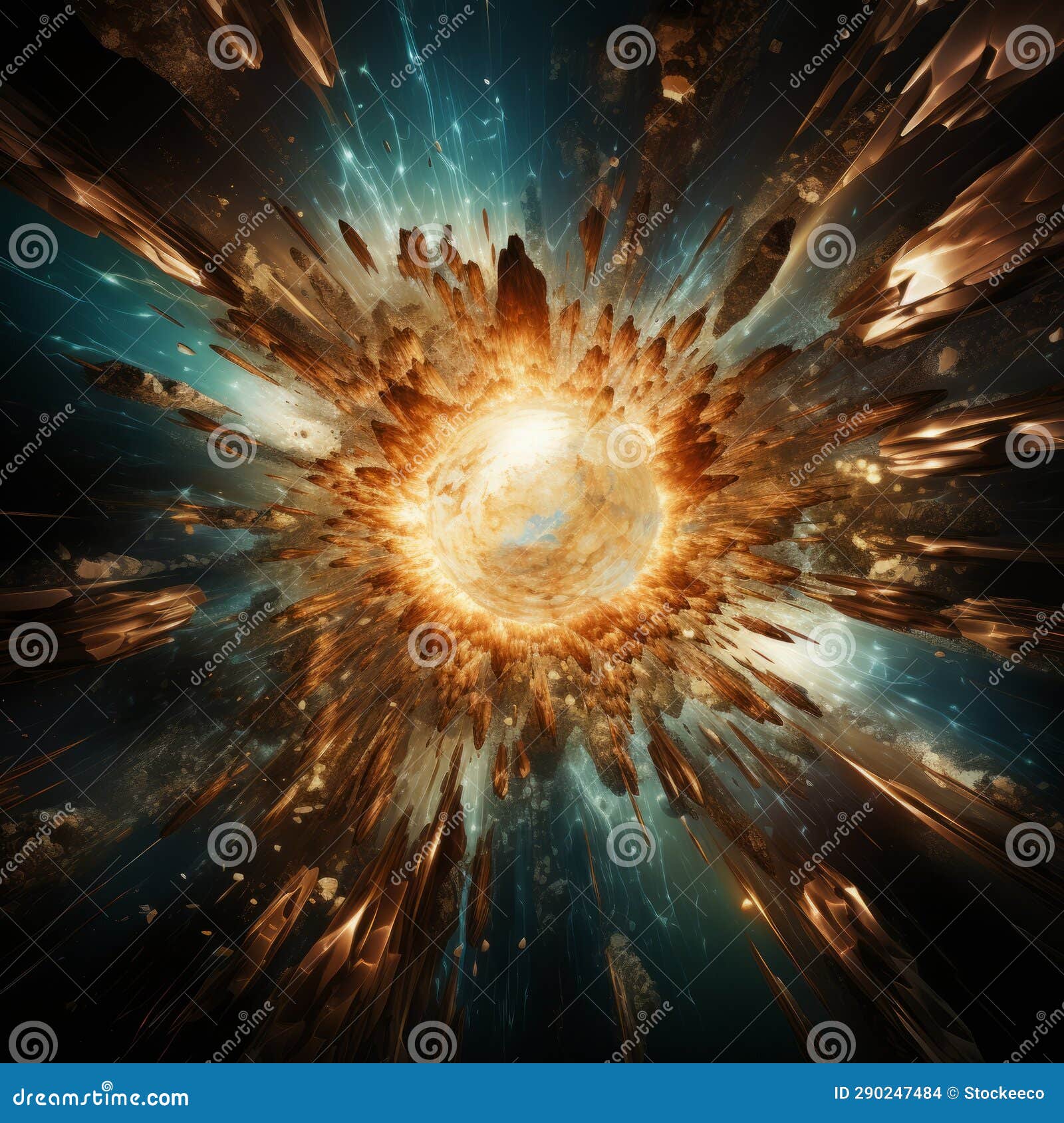 Bronze Supernova Explosion: a Retro Comic Book Style Blast Stock ...