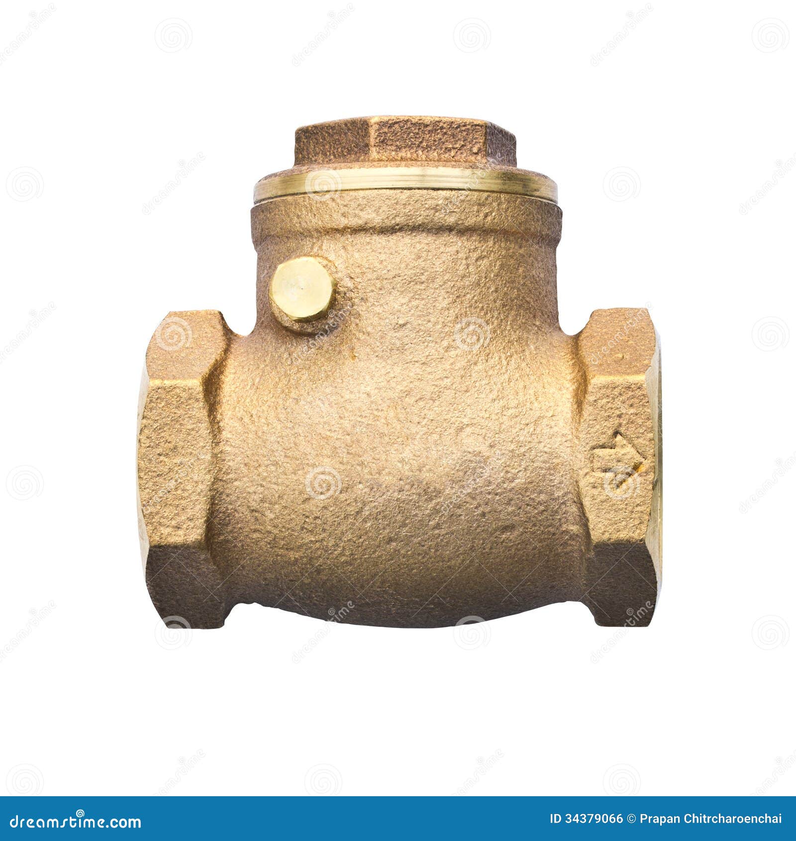 Bronze Swing Check Valve Isolated on White Backgro Stock Photo - Image ...