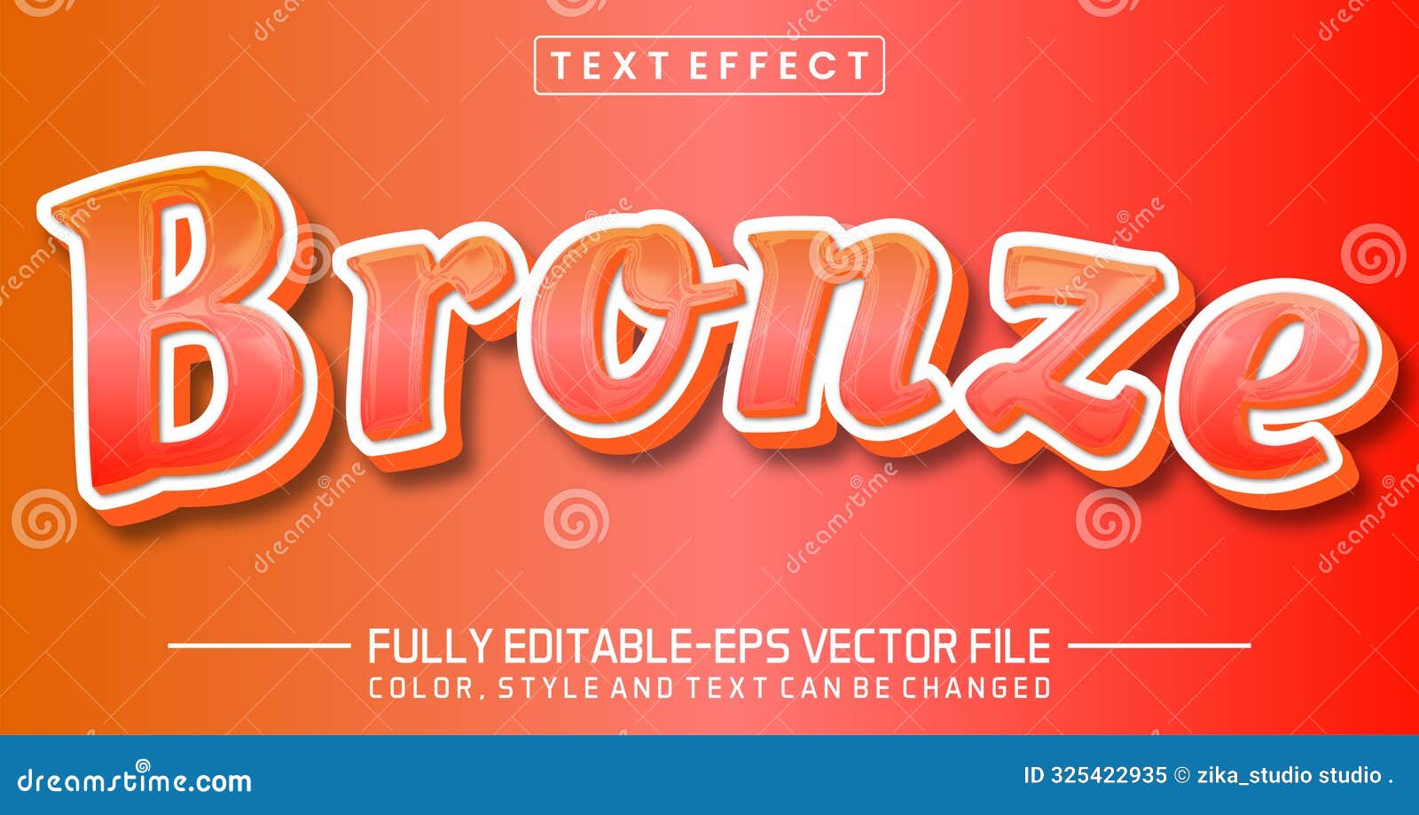 Bronze Text Effect Template Vector Illustration | CartoonDealer.com ...