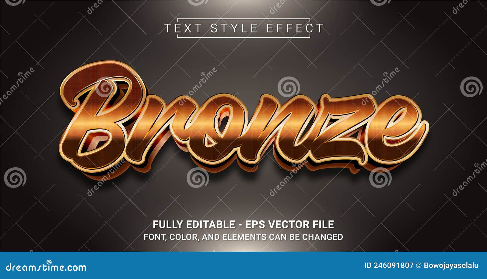 Bronze Text Style Effect. Editable Graphic Text Template Stock Vector ...