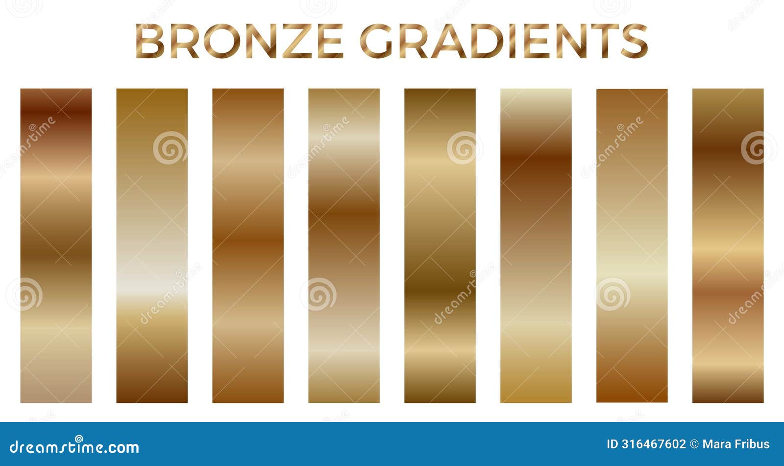 Bronze Texture Gradient Background Vector Set. Metallic Design for ...
