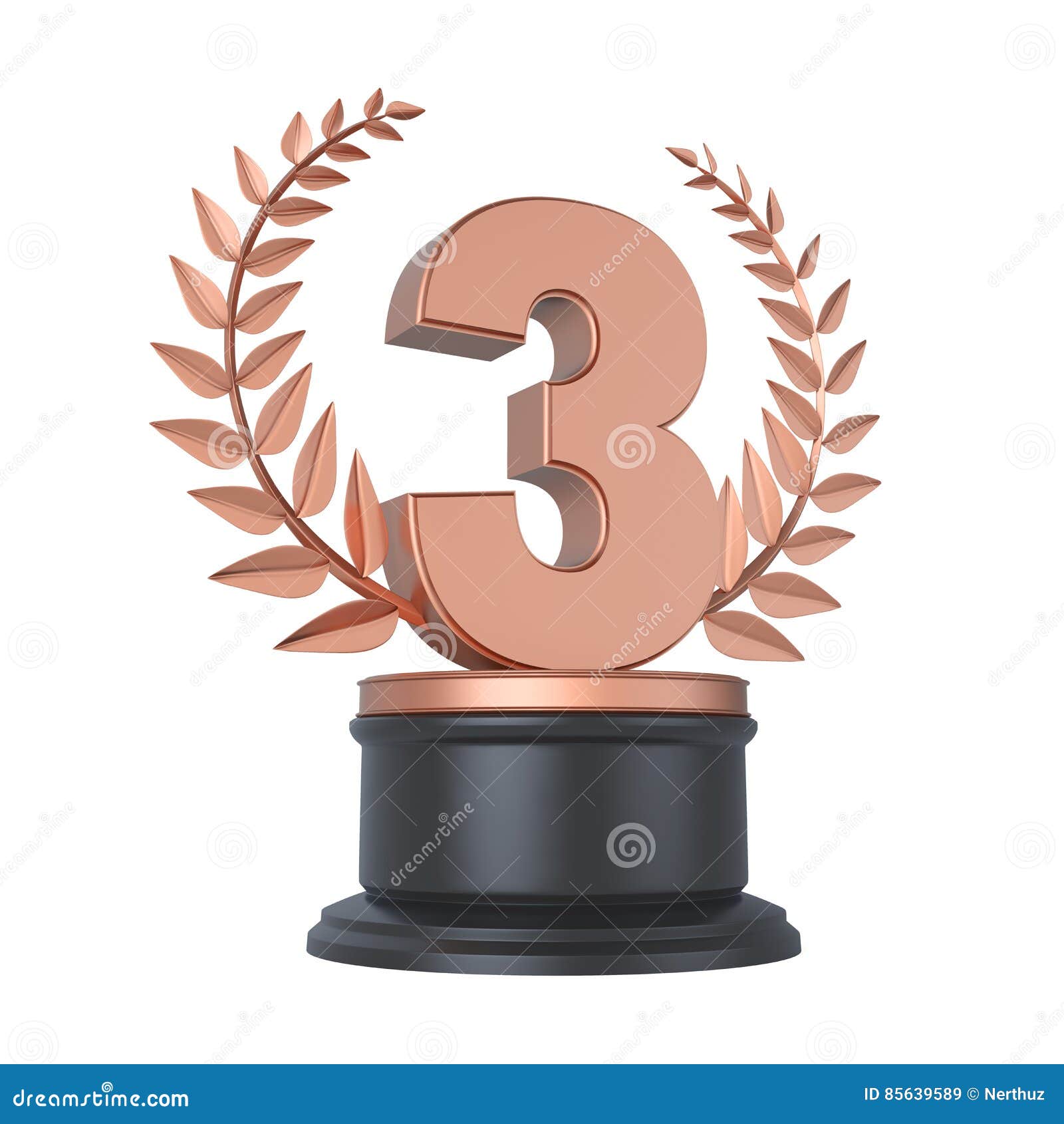 Bronze Third Place Trophy stock illustration. Illustration of pedestal ...