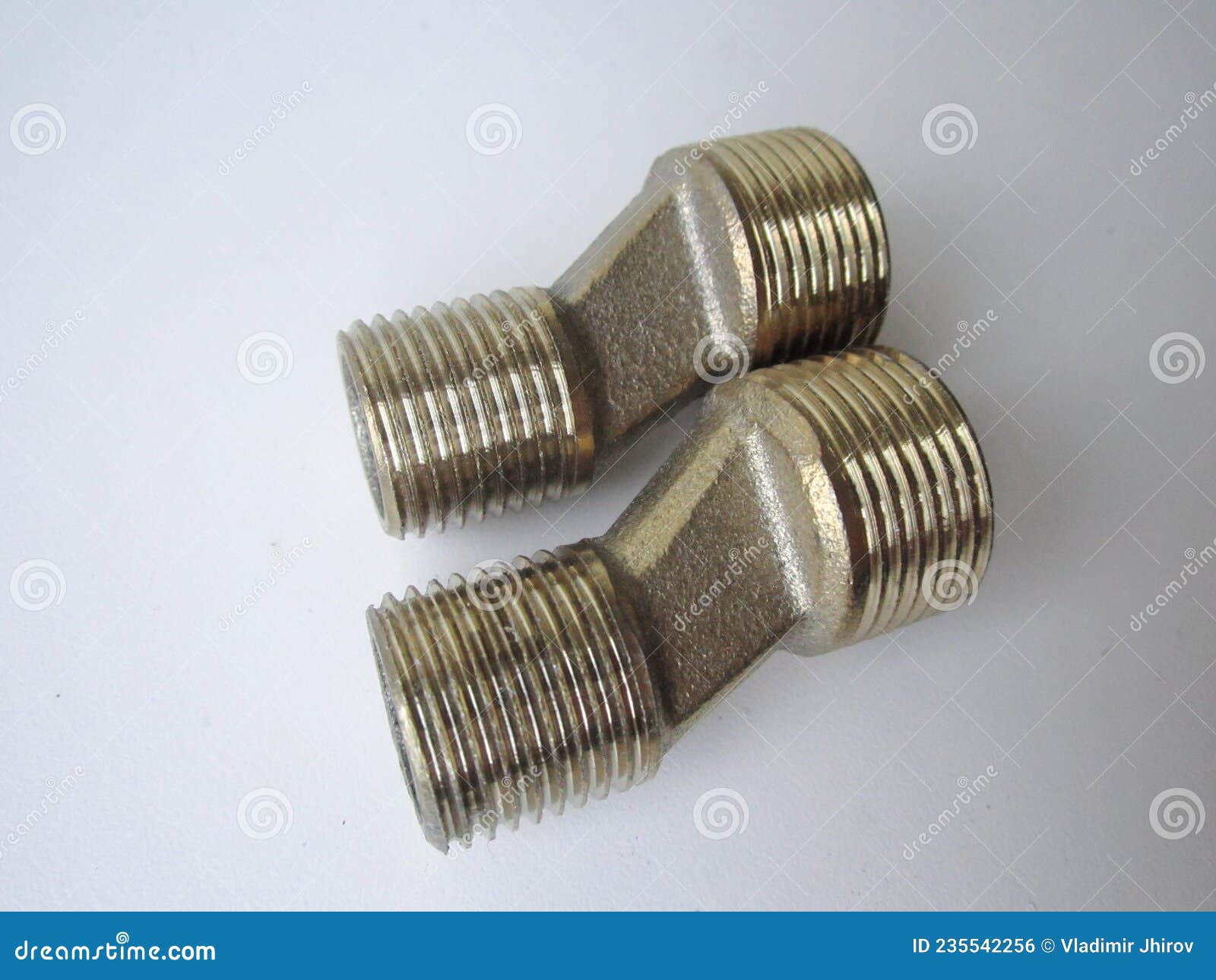 Bronze Threaded Couplings for Water Pipe Installation Stock Photo ...