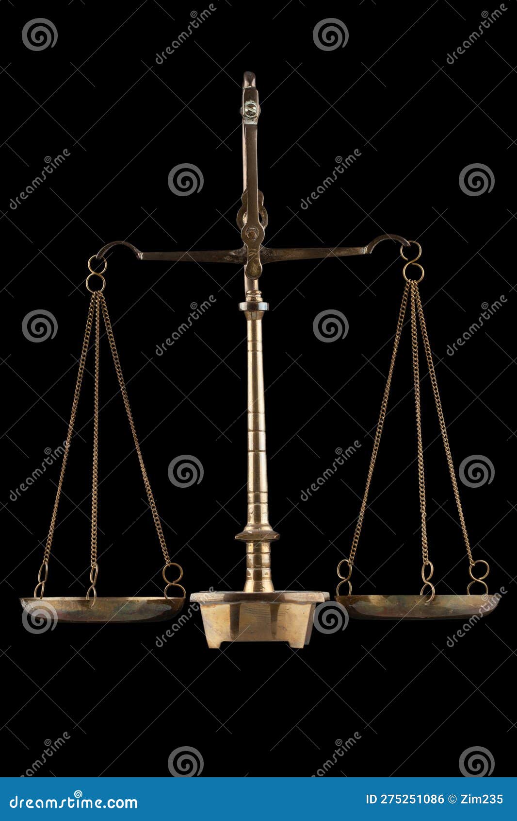Bronze Traditional Balance Scale Set on Black Stock Photo - Image of ...