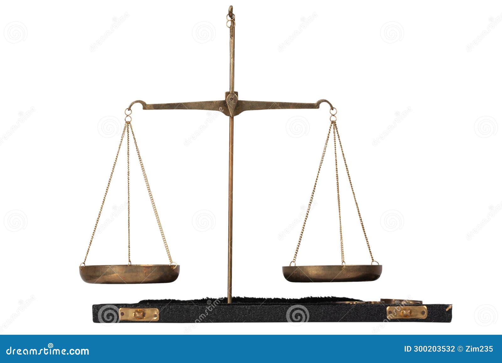 Bronze Traditional Balance Scale Set with Weights in Box Stock Photo ...