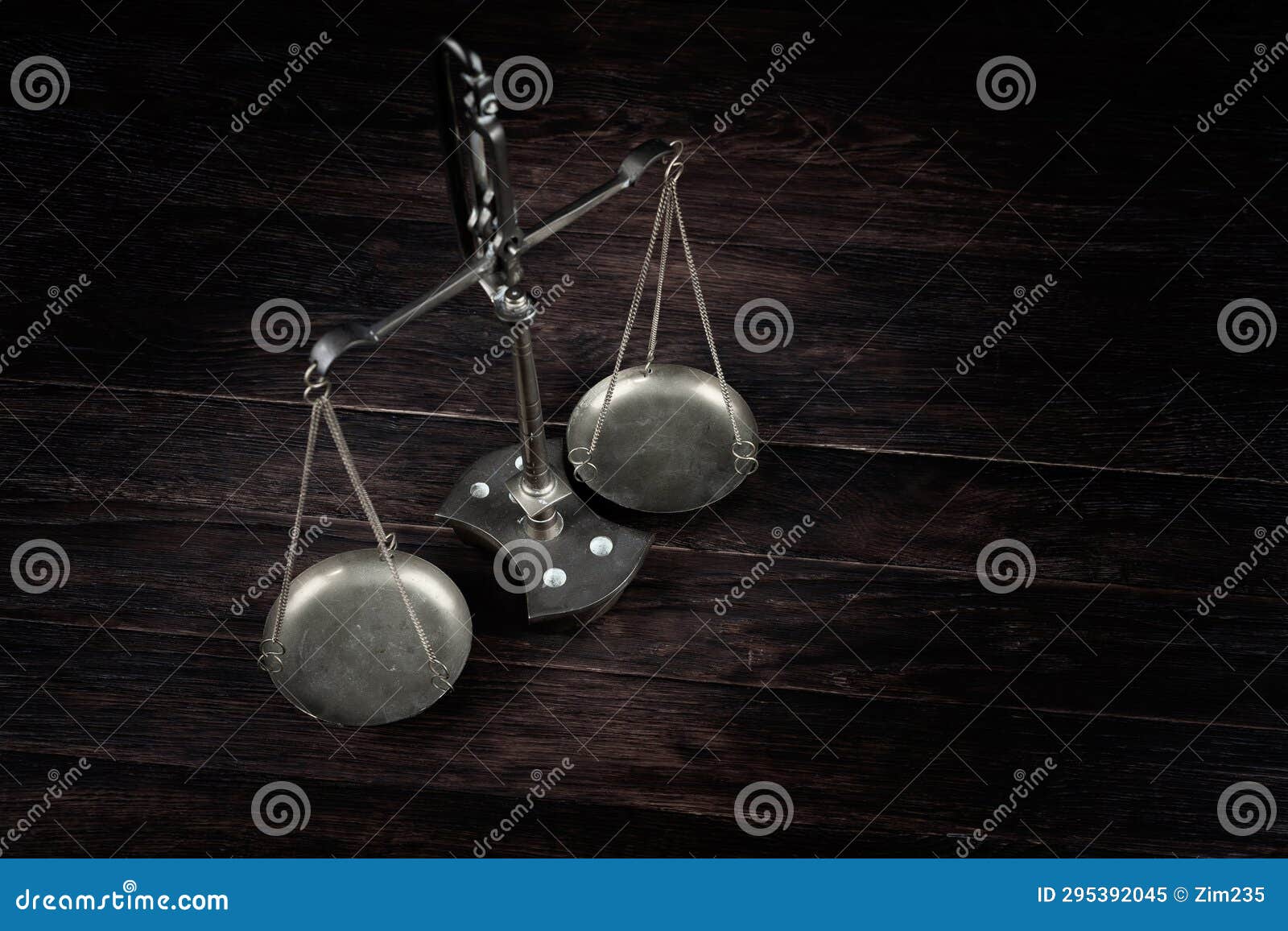 Bronze Traditional Balance Scale on Wooden Table Stock Image - Image of ...