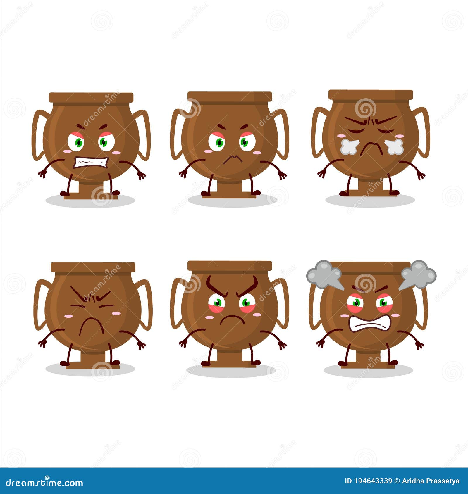 Bronze Trophy Cartoon Character with Various Angry Expressions Stock ...