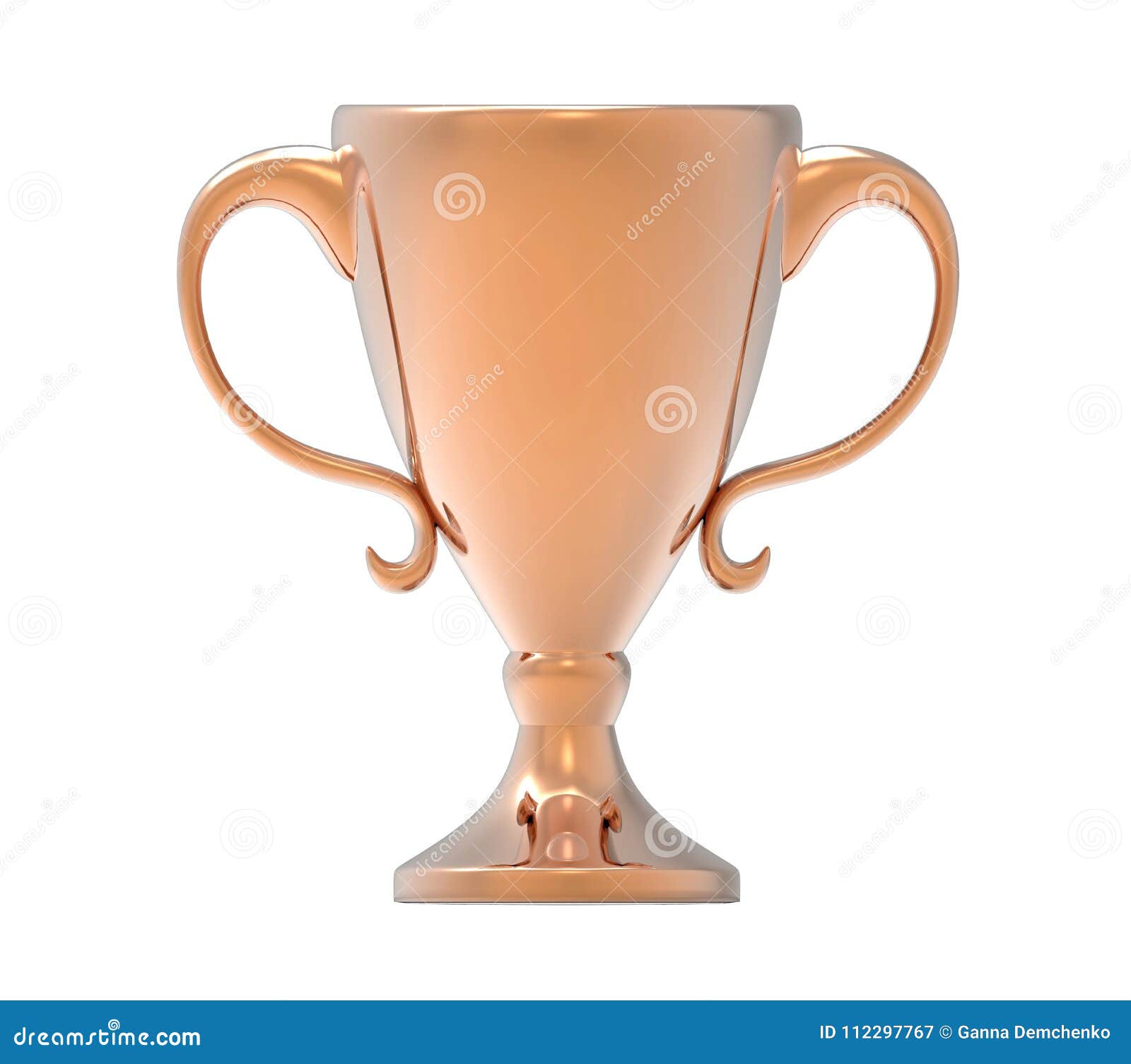 Bronze Trophy. 3D Image Isolated on White Stock Illustration ...