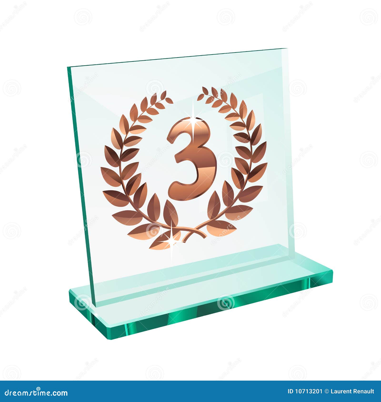 Bronze trophy for third stock vector. Illustration of wreath - 10713201