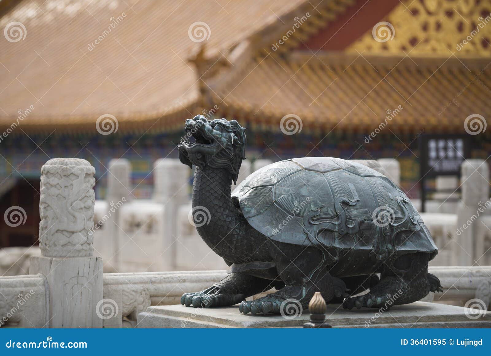 A Bronze Turtle Statue In The Forbidden City, Beijing, China Stock ...