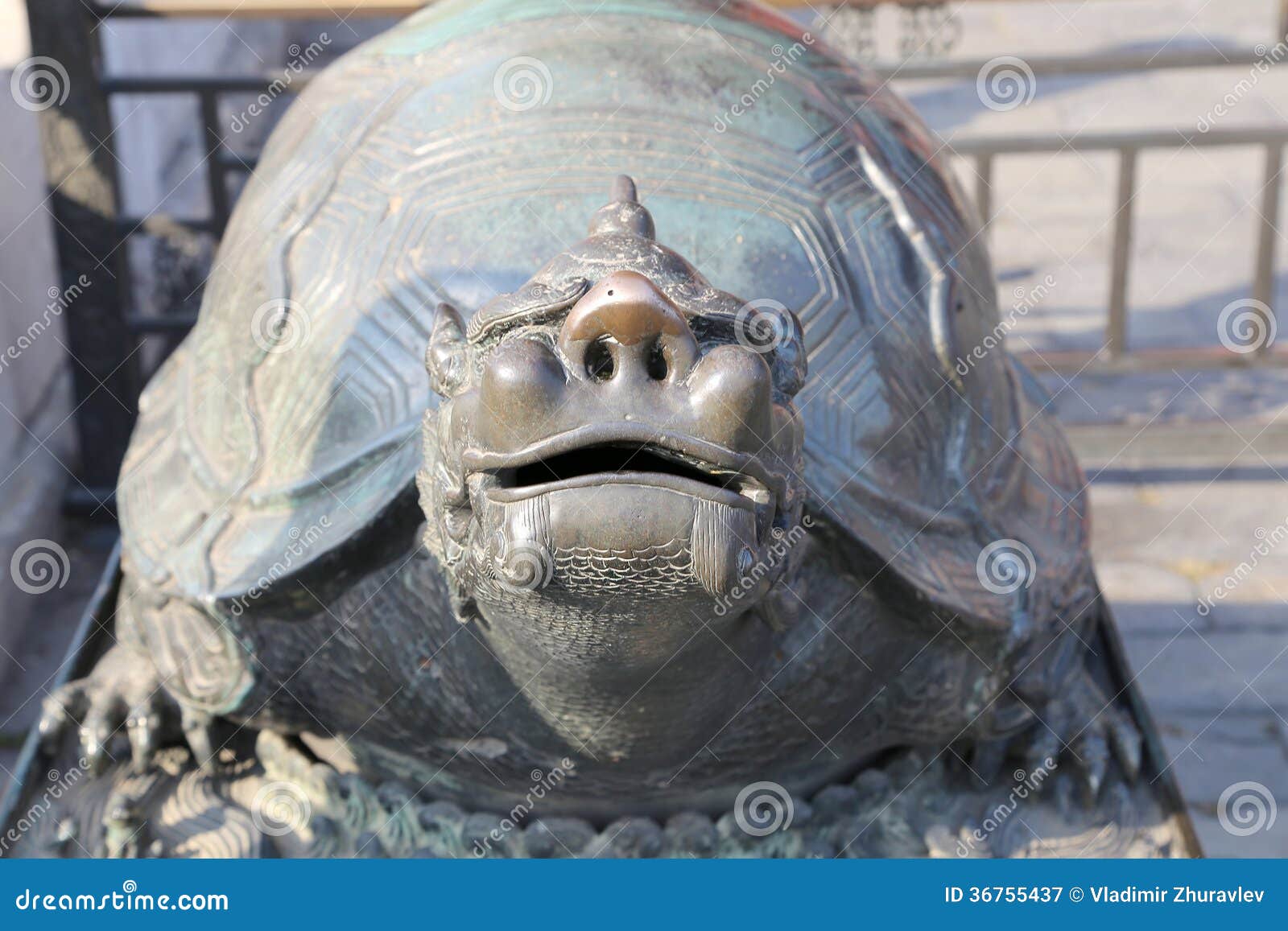 A Bronze Turtle Statue In The Forbidden City, Beijing, China Stock ...