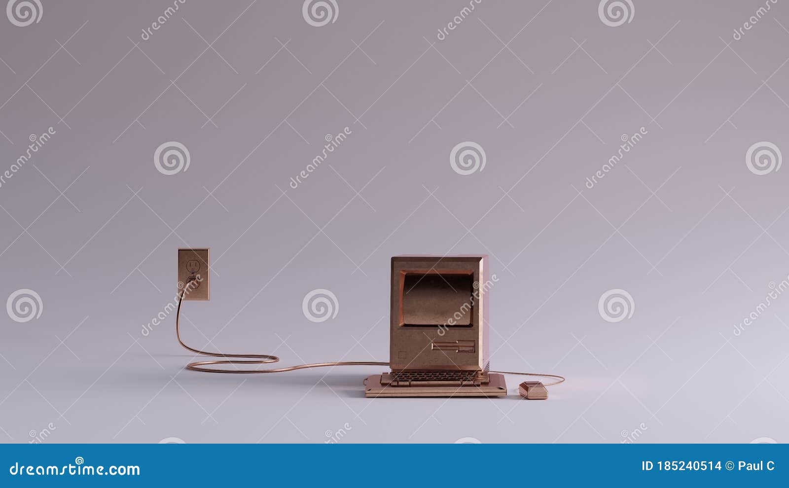 Bronze Vintage Computer Keyboard and Mouse Stock Illustration ...