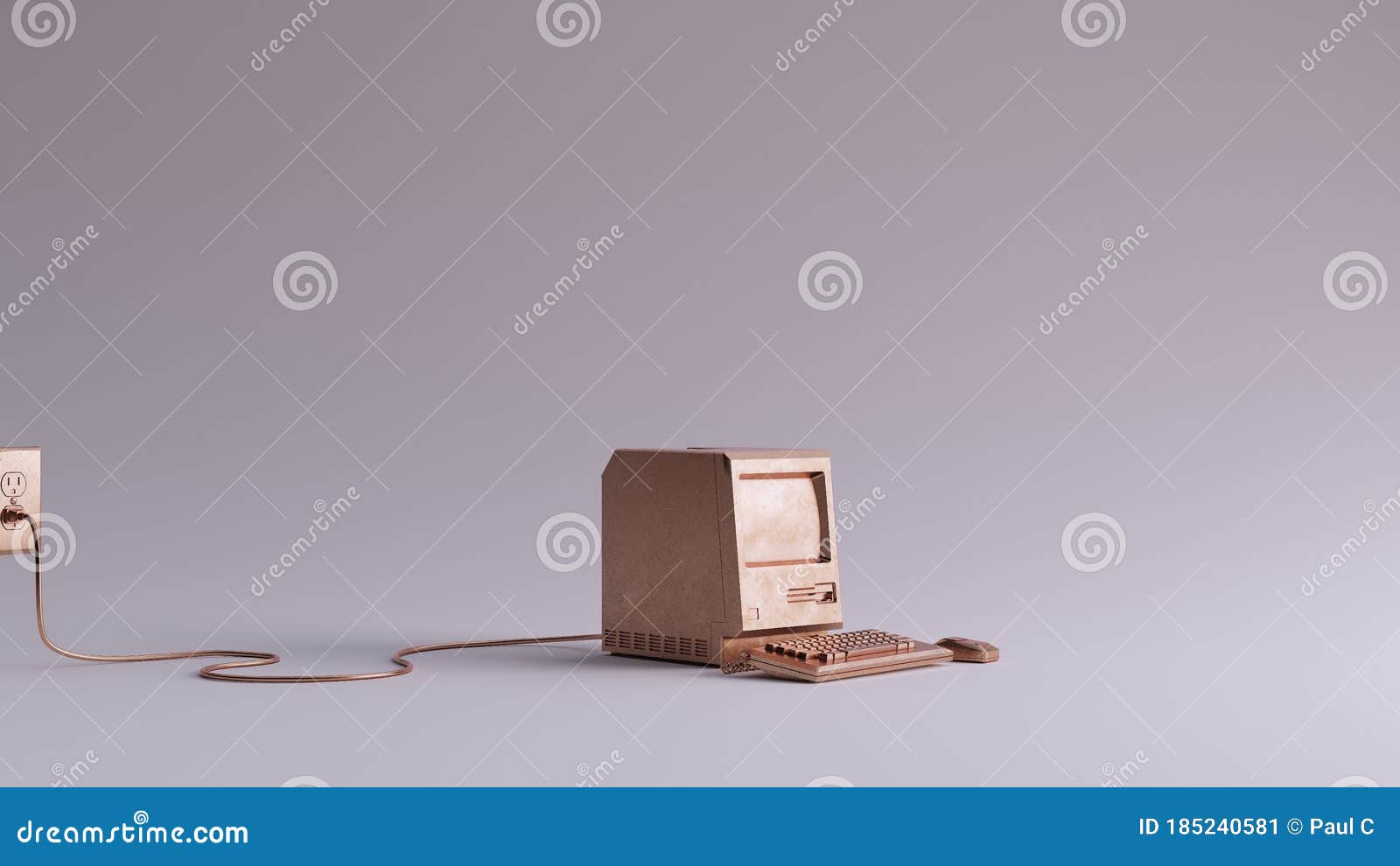 Bronze Vintage Computer Keyboard and Mouse Stock Illustration ...