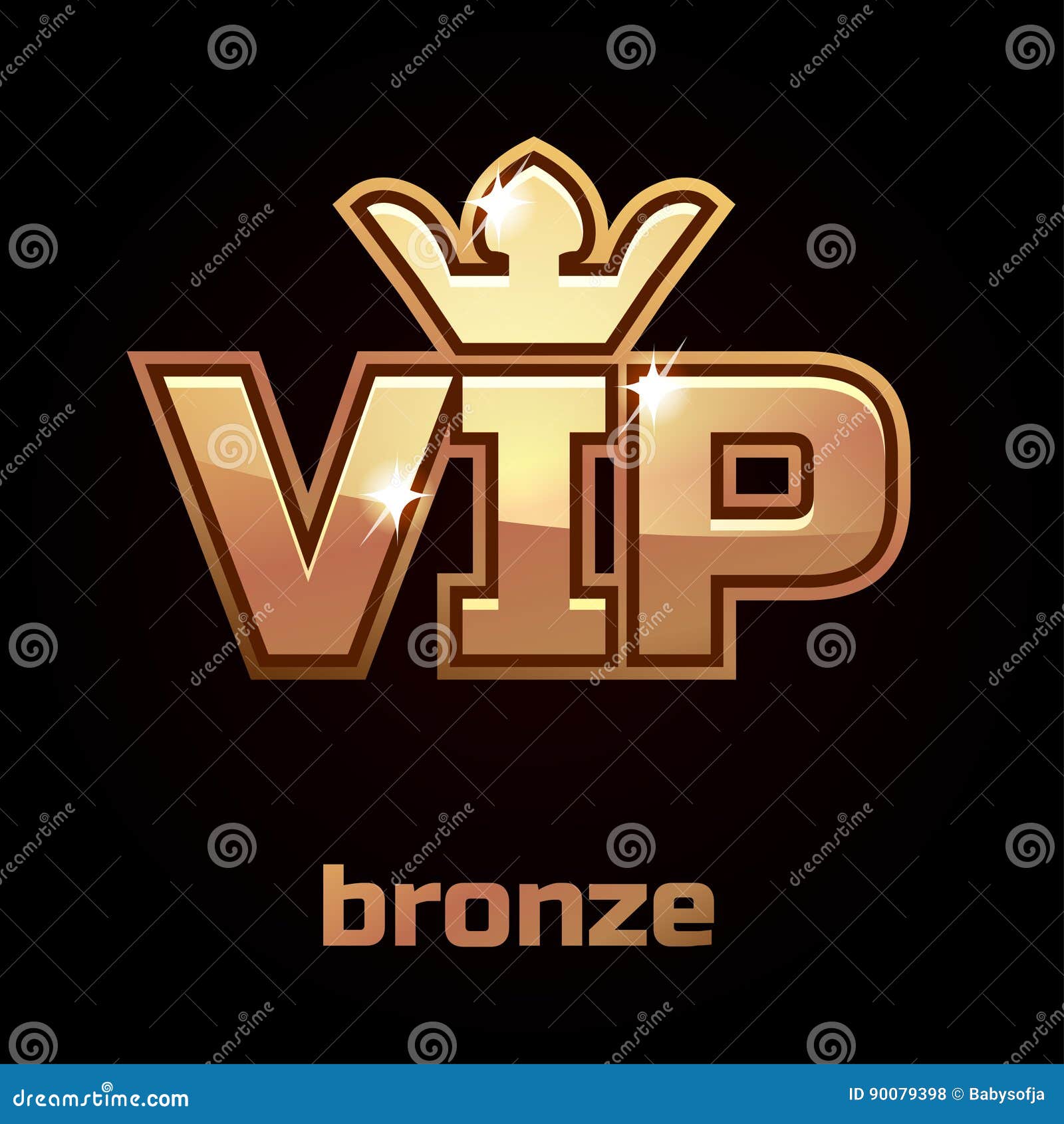 Bronze Vip Vector Symbo, Set 3 Stock Vector - Illustration of elite ...