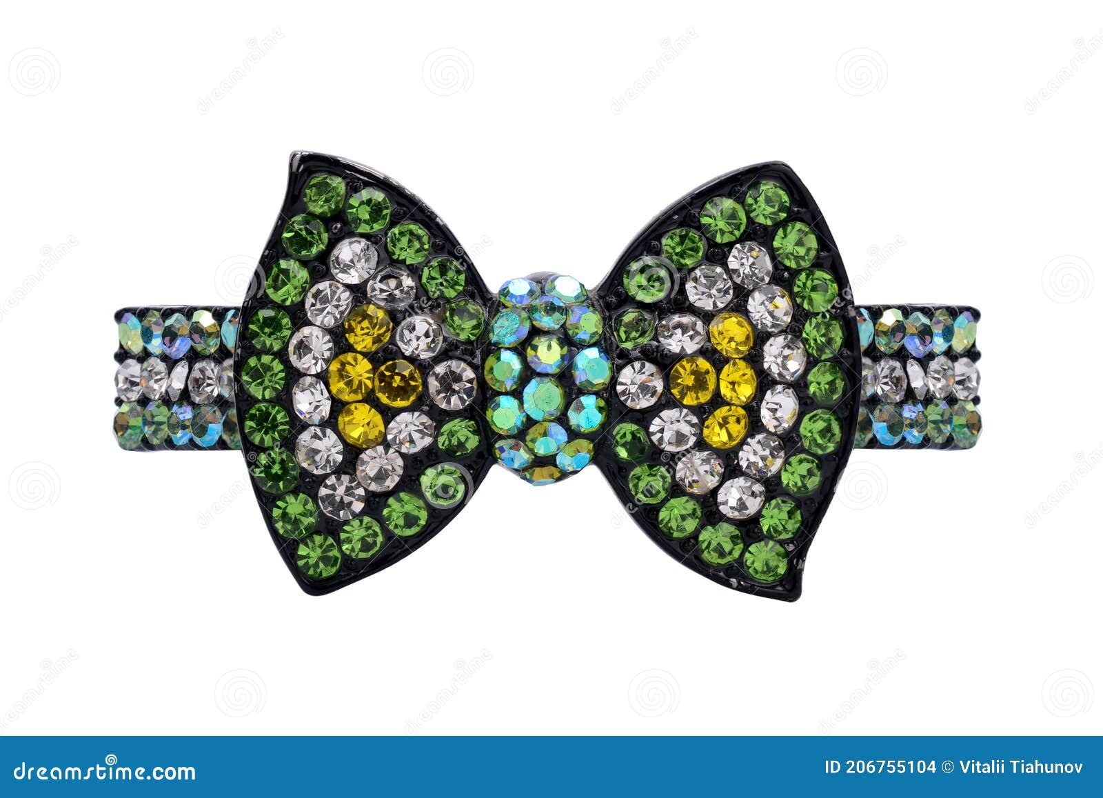 Brooch Bow with Gems Isolated on White Stock Photo - Image of glamour ...