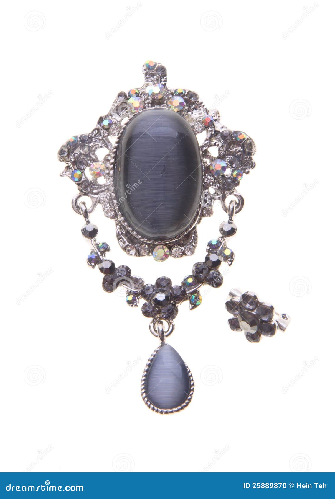 Brooch with Different Gems on Background. Stock Photo - Image of luxury ...