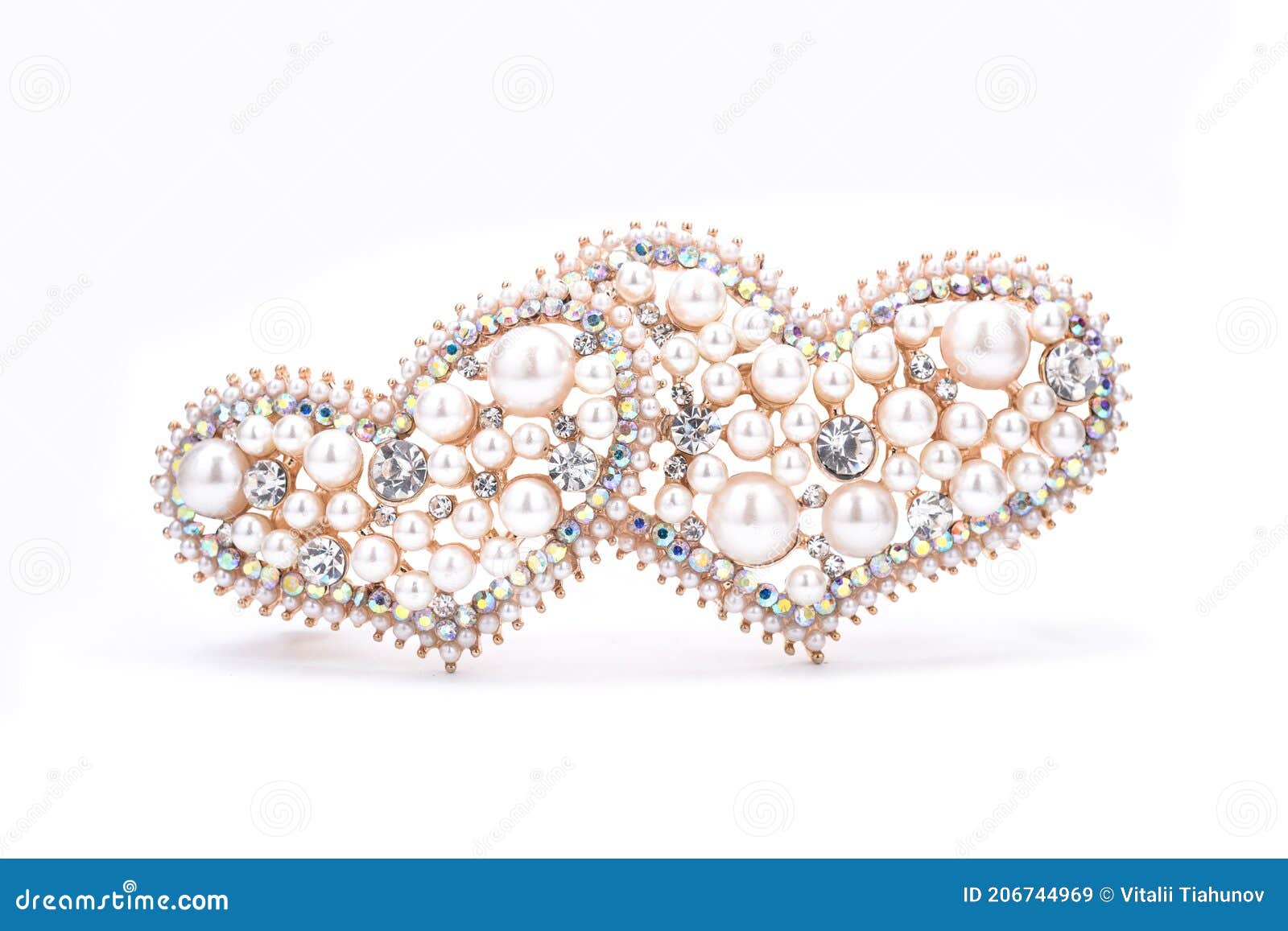 Brooch with Two Hearts Isolated on White Stock Image - Image of ...