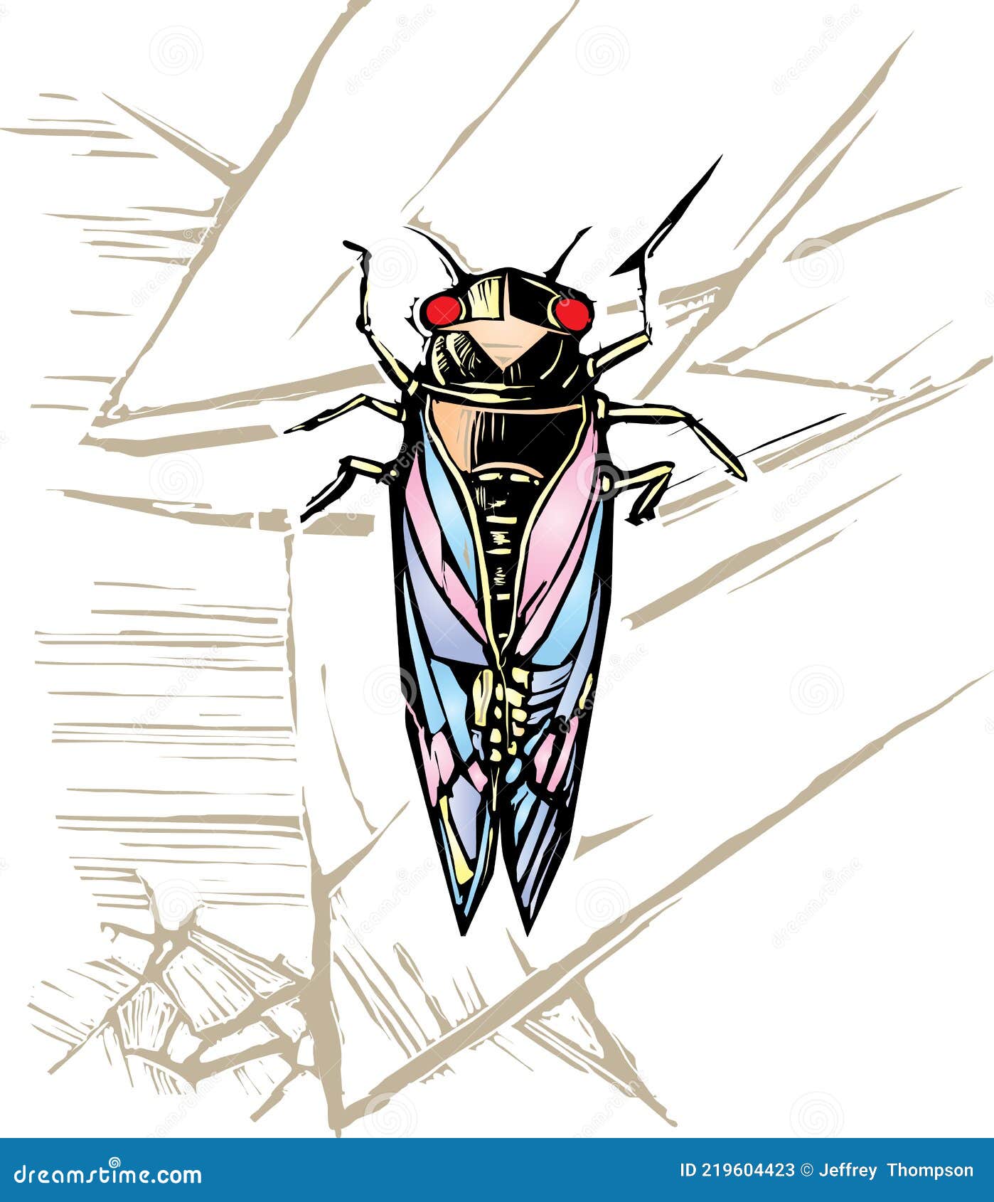 Brood x cicada stock vector. Illustration of black, insect - 219604423