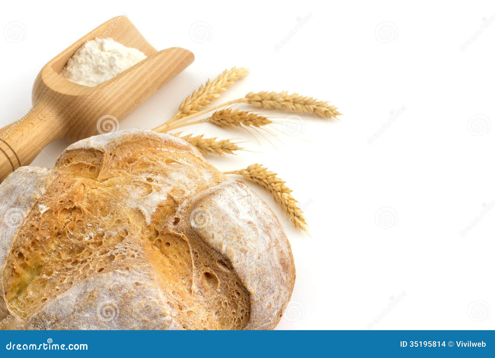 Brood, Lepel Van Witte Bloem En Bos Van Oren Stock Foto - Image of ...