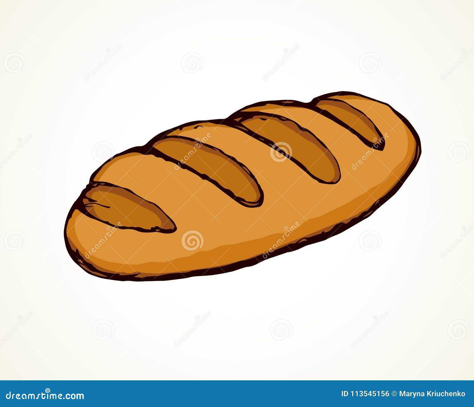Brood Van Lang Brood Vector Tekening Vector Illustratie - Illustration ...