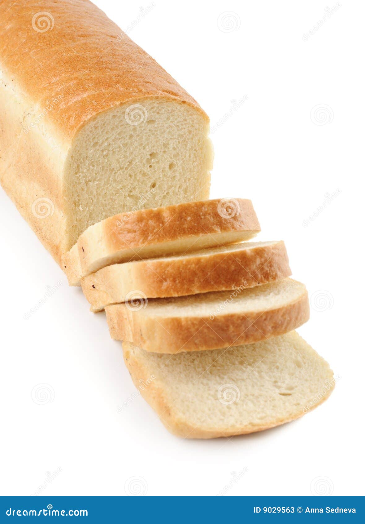 Brood van wit brood stock afbeelding. Image of stuk, gesneden - 9029563