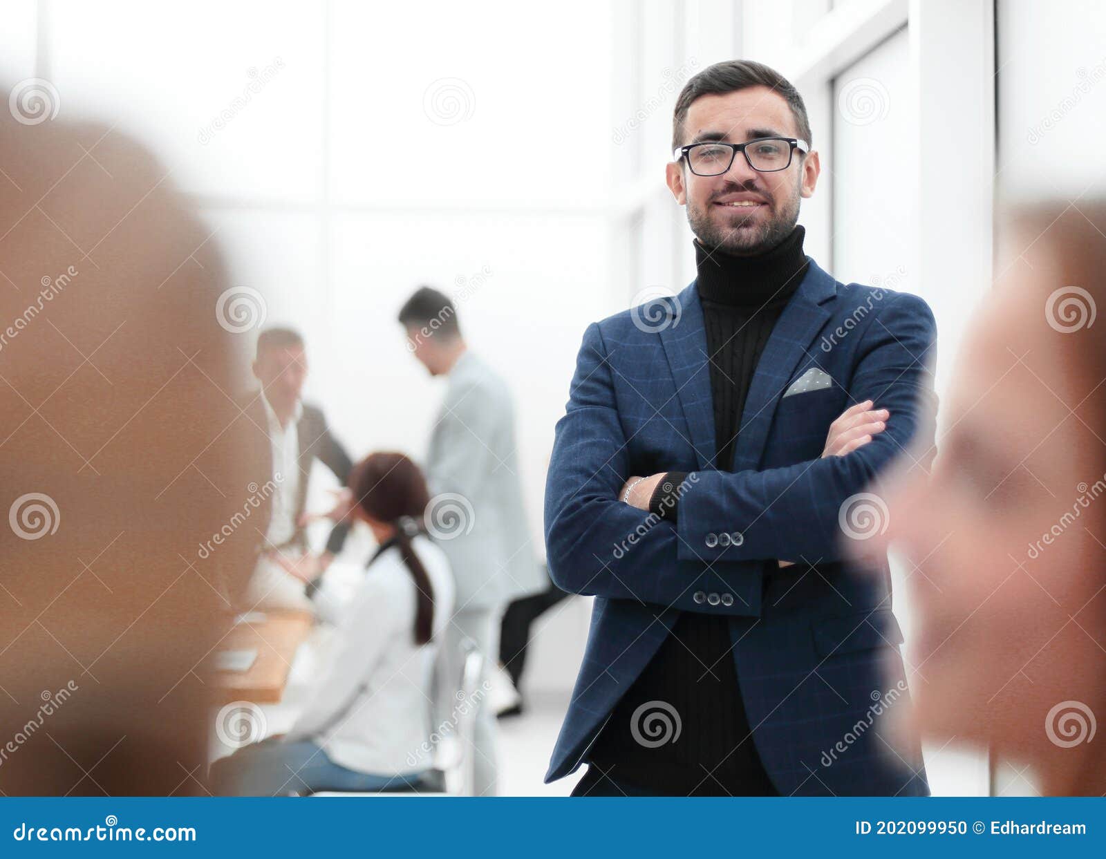 Brooding Business Man Standing in His Office Stock Photo - Image of ...