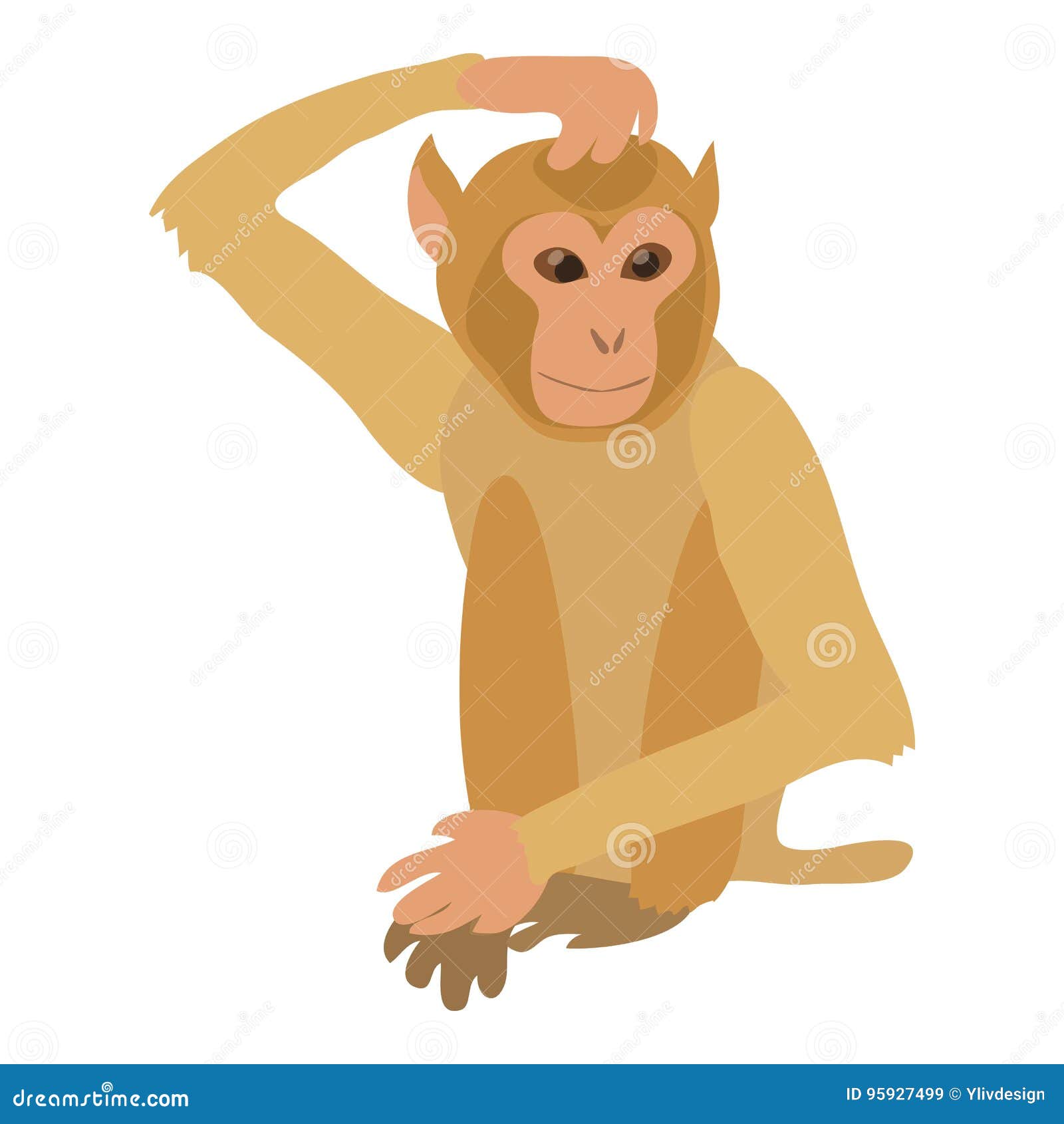 Brooding Monkey Icon, Cartoon Style Stock Vector - Illustration of ...