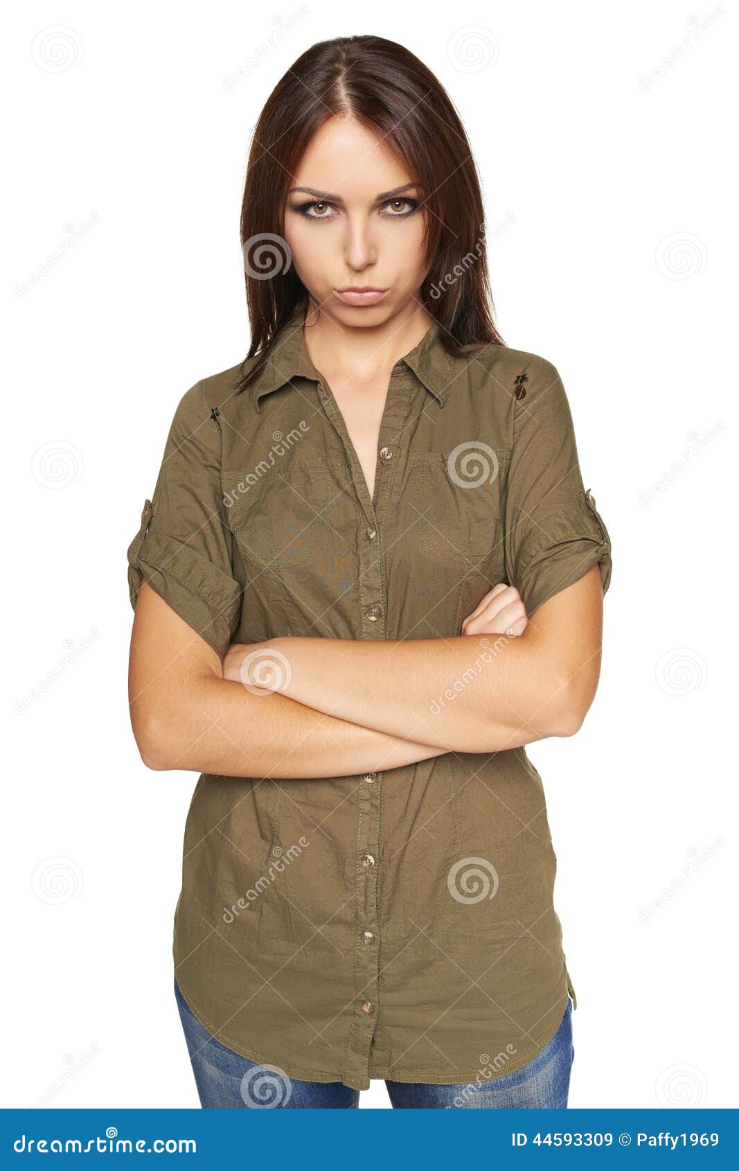 Brooding young woman stock image. Image of frown, displeased - 44593309
