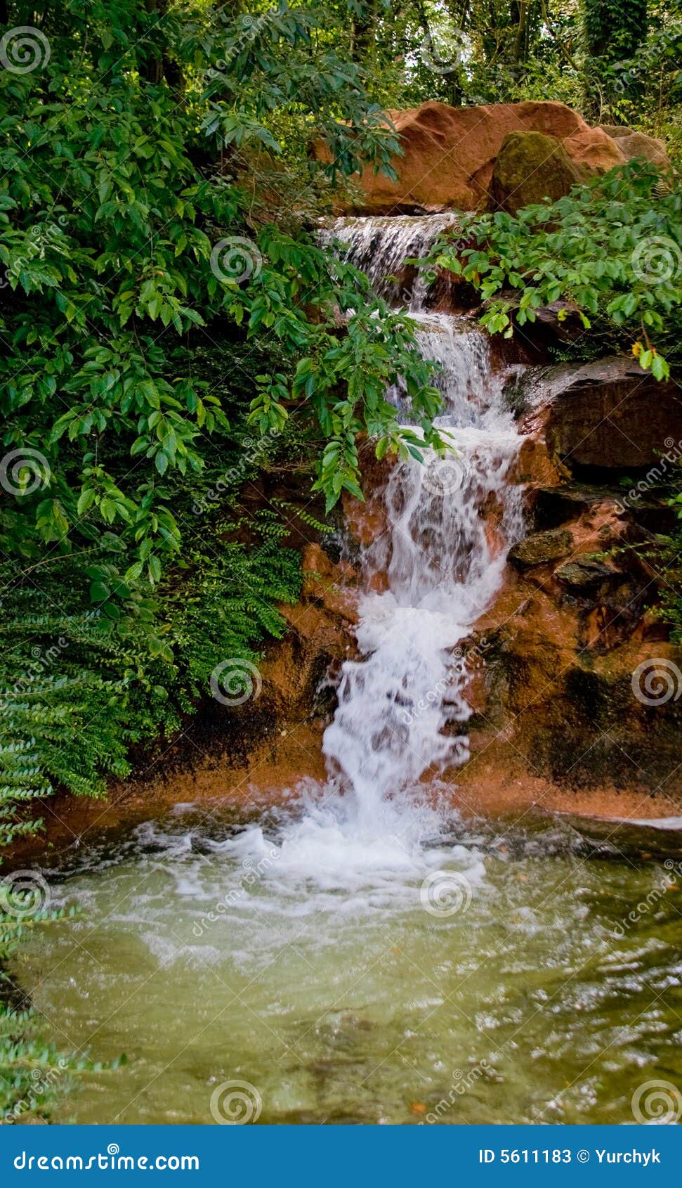 Brook Stream with Waterfall Stock Image - Image of environment ...