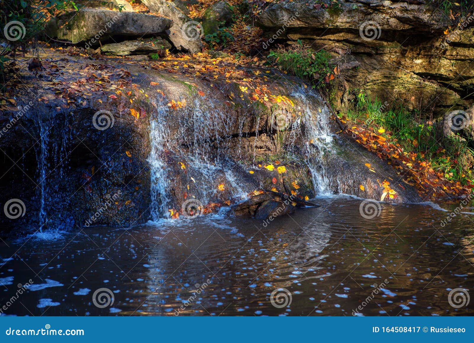 Brook waterfall stock image. Image of peaceful, motion - 164508417