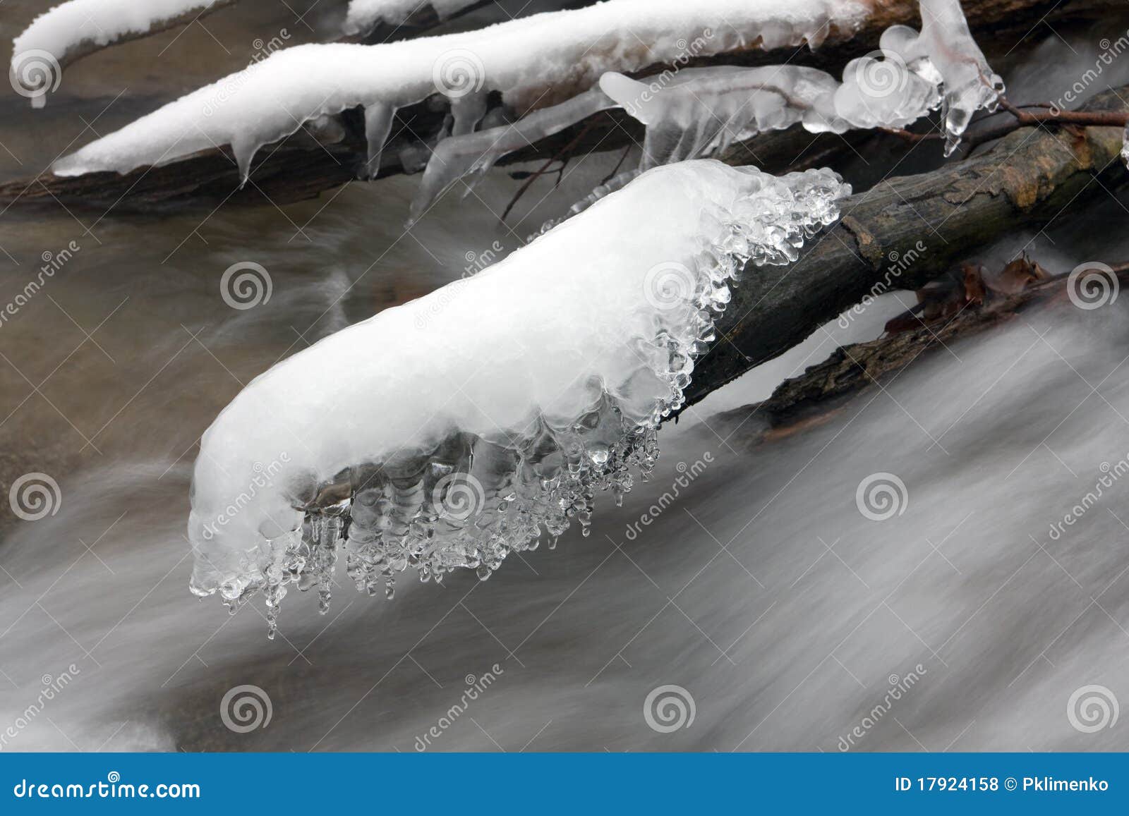 Brook in winter forest stock photo. Image of river, park - 17924158