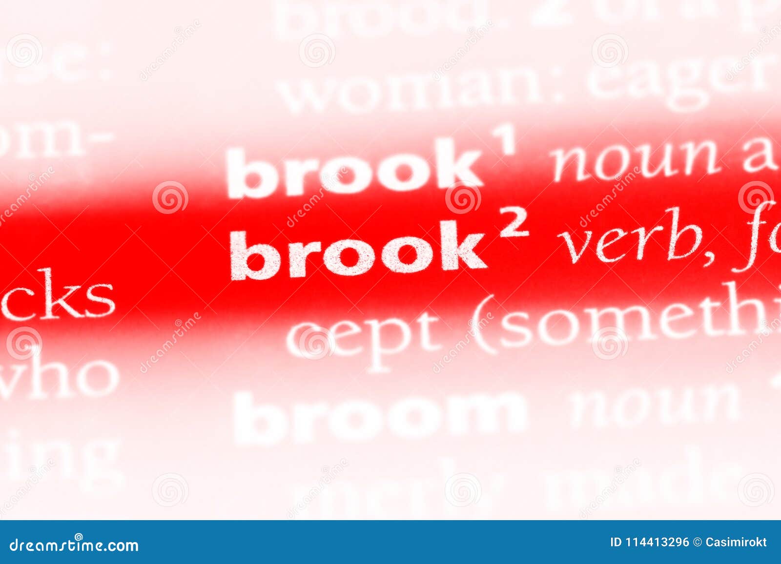 Brook stock photo. Image of printed, info, concept, english - 114413296