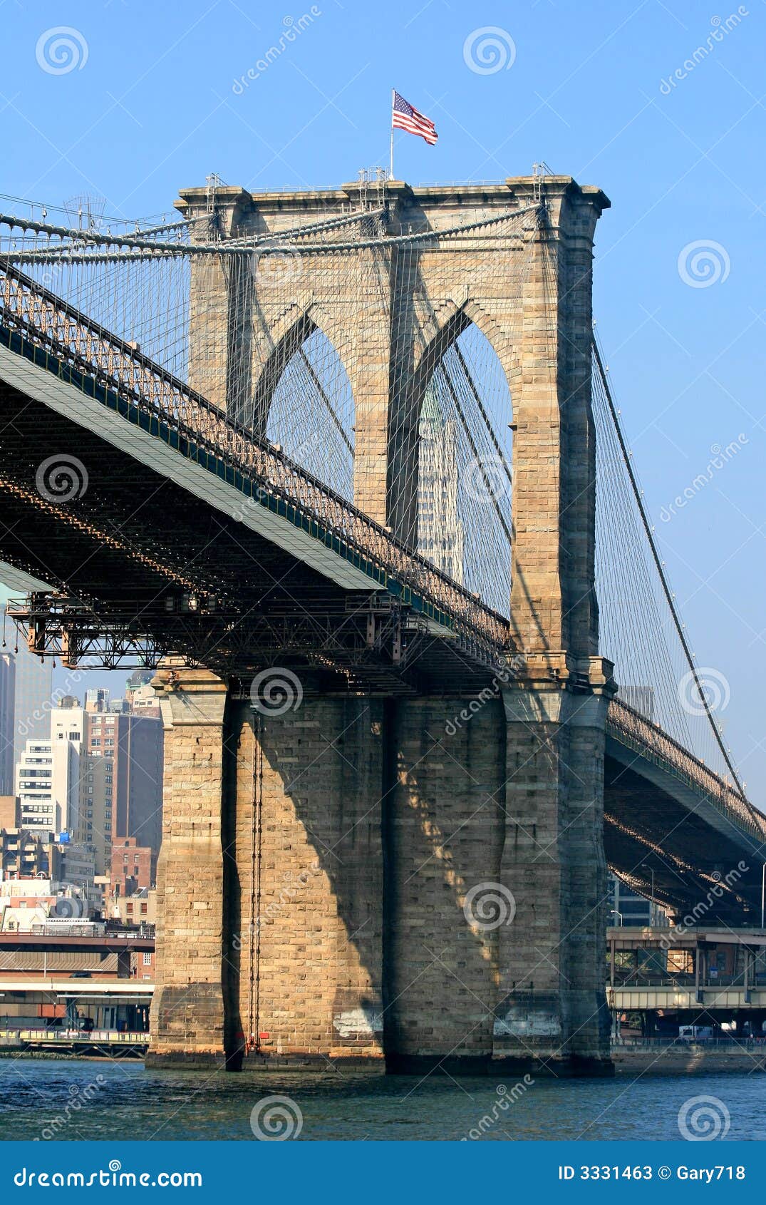 The Brooklyn bridge stock image. Image of tourism, manhattan - 3331463