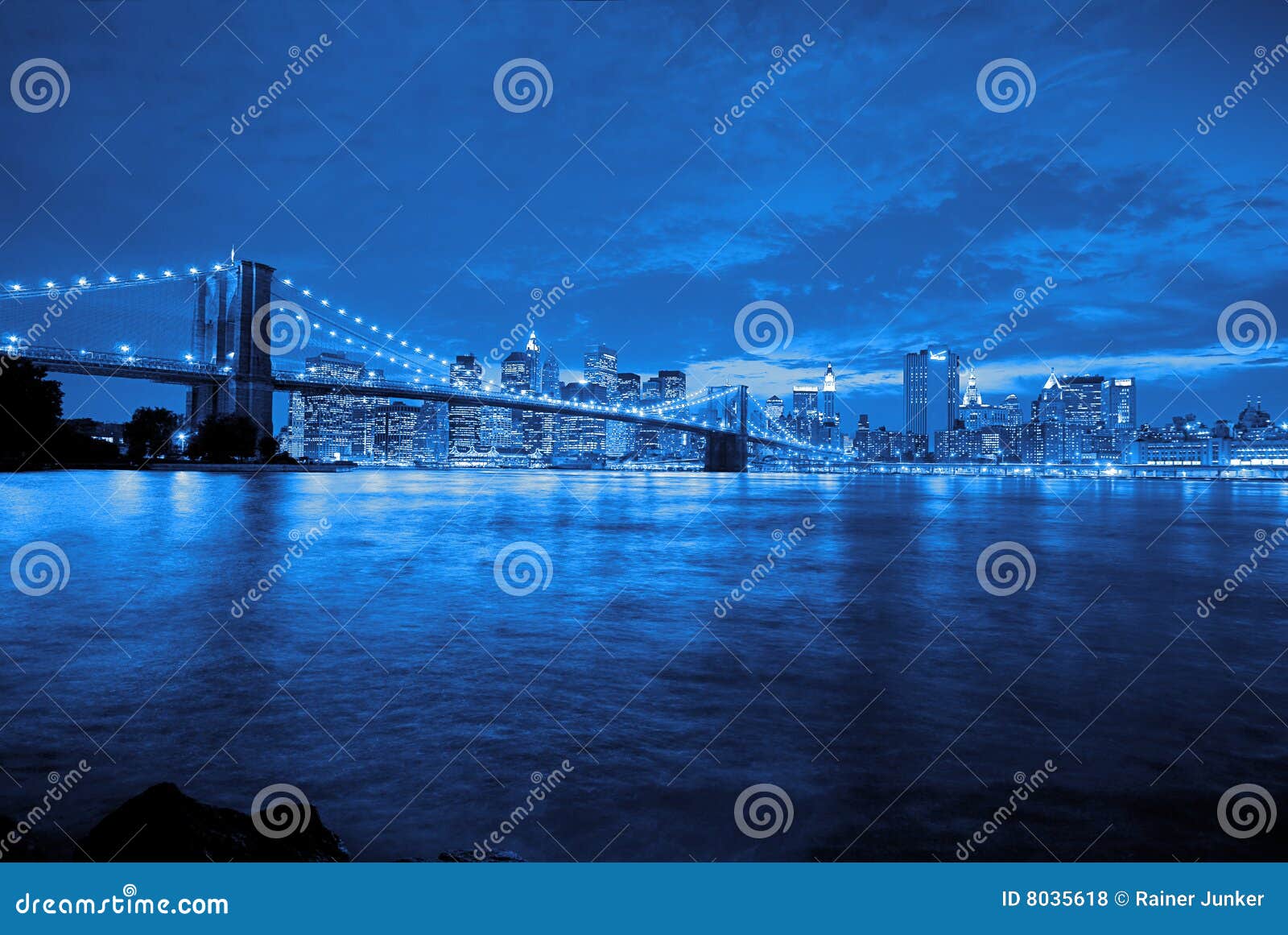 Brooklyn Bridge stock photo. Image of busy, district, blue - 8035618