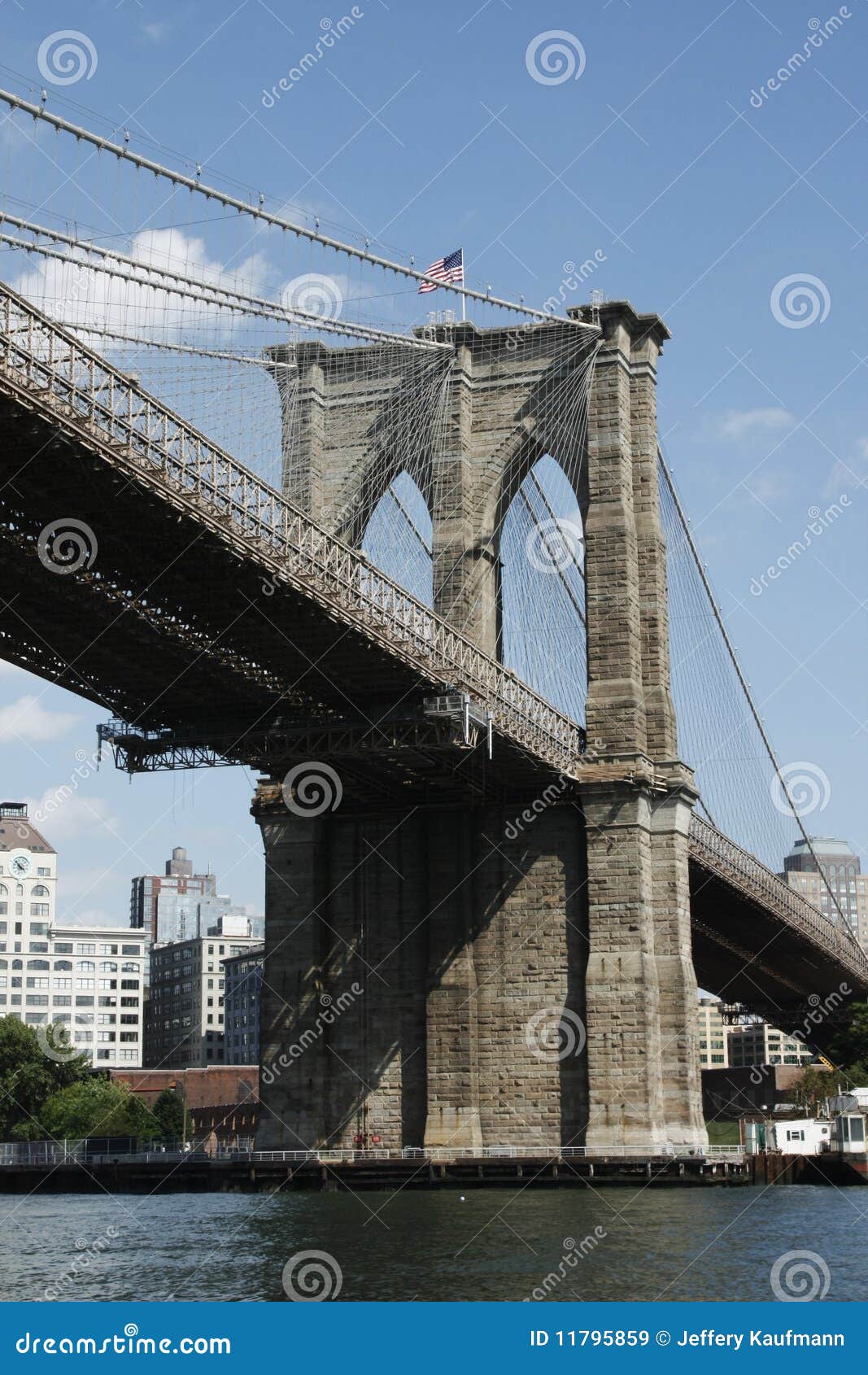 Brooklyn Bridge Downstream Side Angle Stock Image - Image of ...