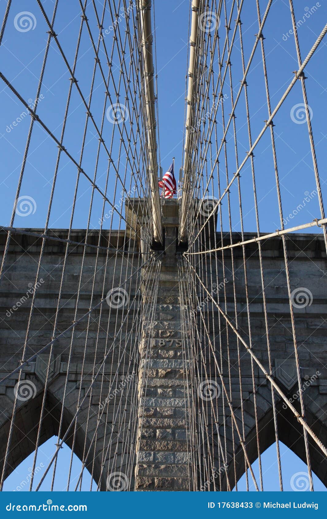 Brooklyn Bridge Flag Royalty-Free Stock Photography | CartoonDealer.com ...