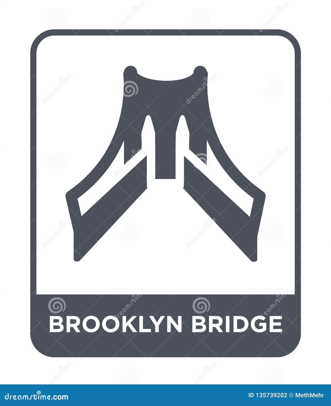 Brooklyn Bridge Icon in Trendy Design Style. Brooklyn Bridge Icon ...