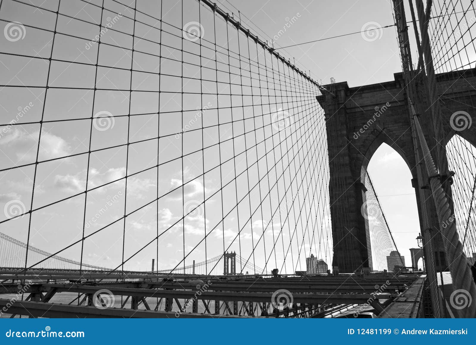 Brooklyn Bridge Lines stock image. Image of york, black - 12481199
