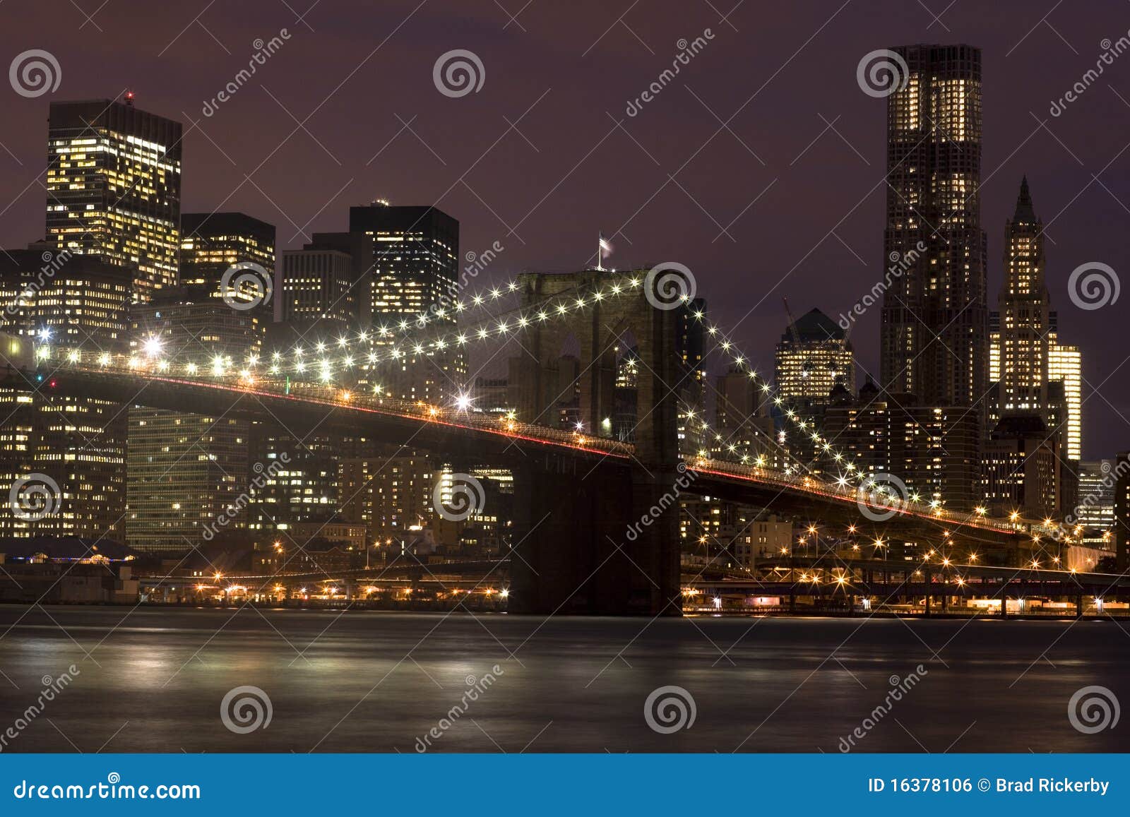 The Iconic Brooklyn Bridge With The FDR Drive In New York City Royalty ...