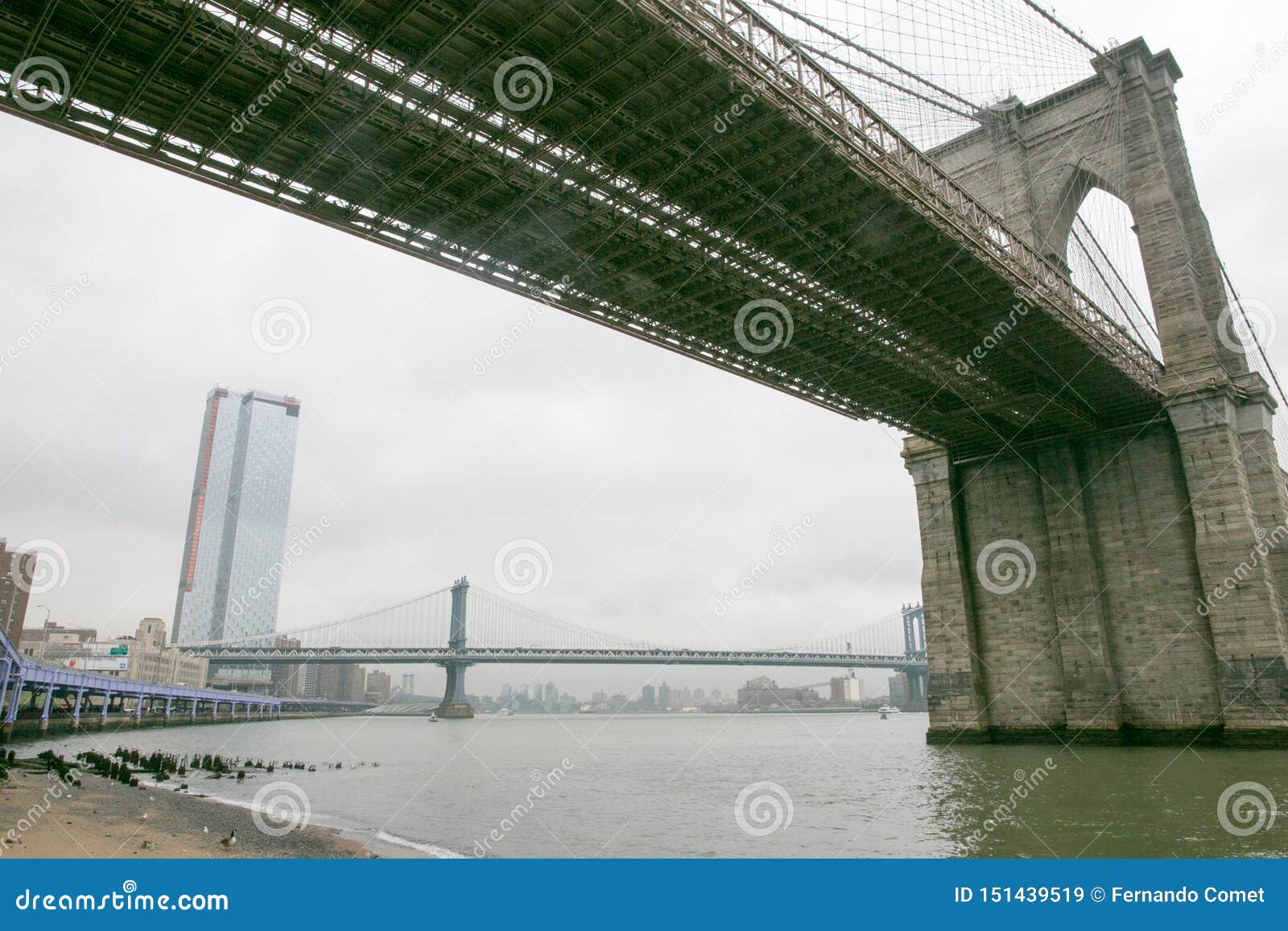 The Brooklyn Bridge from Manhattan, New York Stock Image - Image of ...