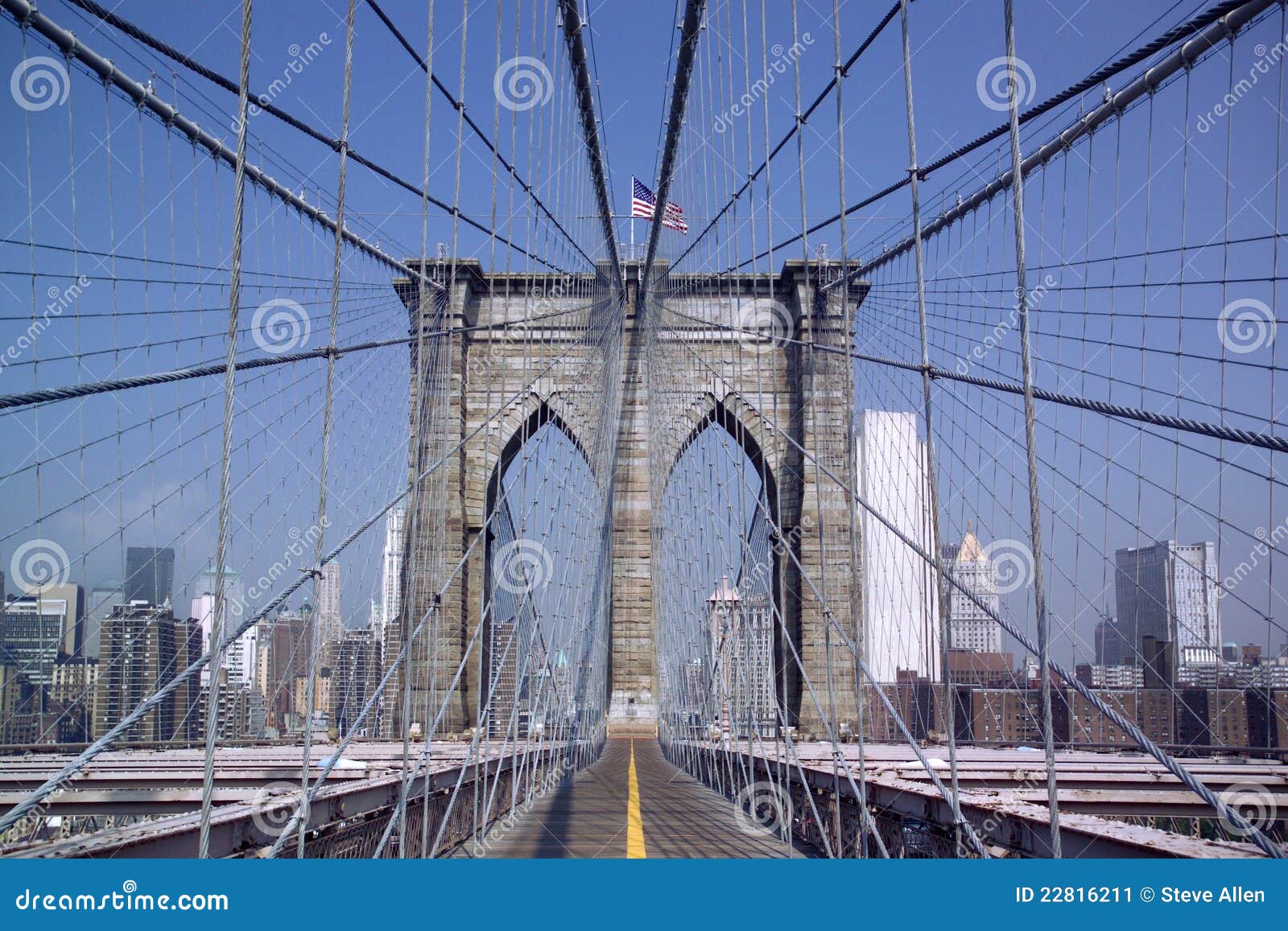 Brooklyn Bridge - New York - USA Stock Image - Image of walkway ...