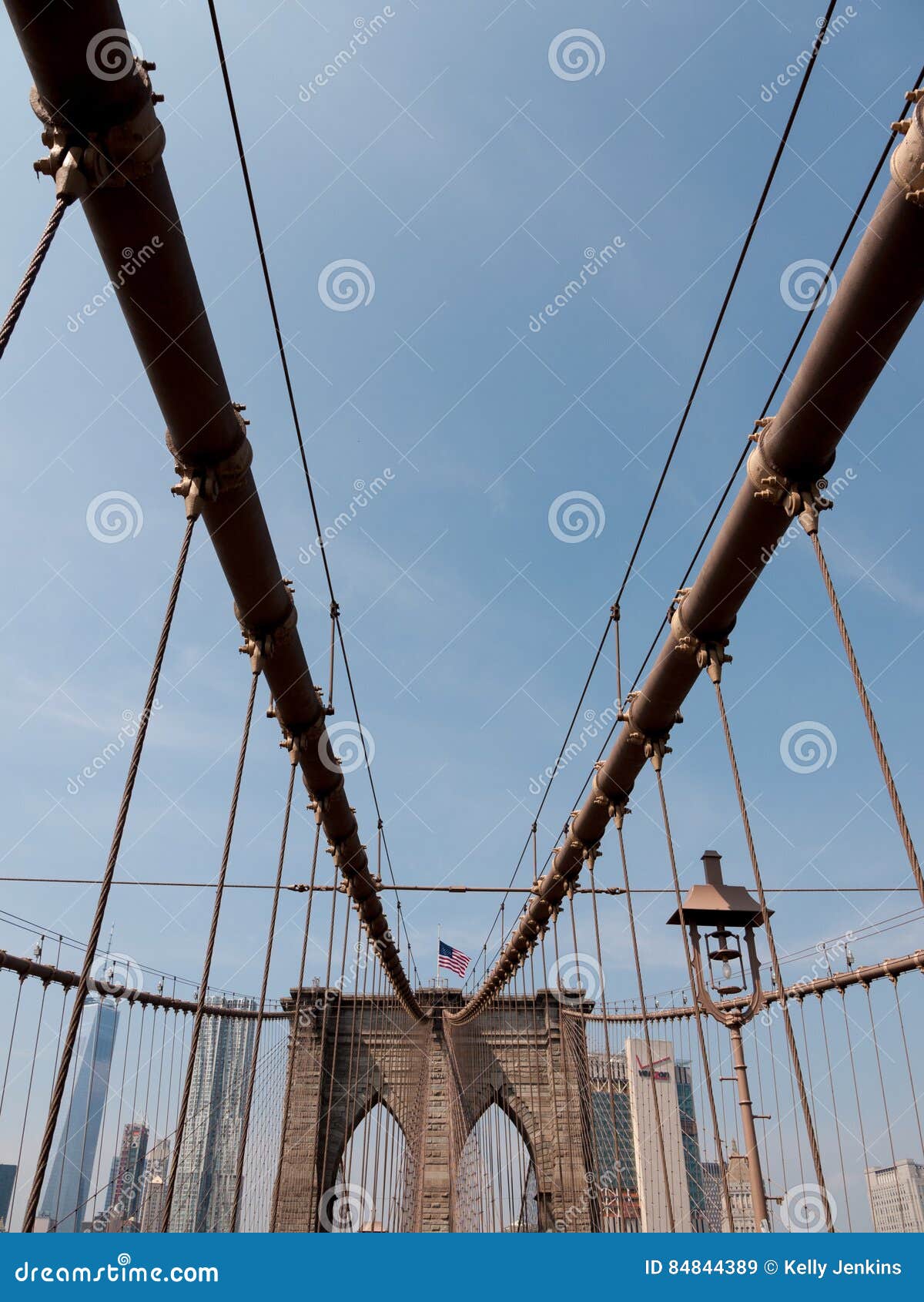 Brooklyn Bridge, NYC stock image. Image of color, metal - 84844389