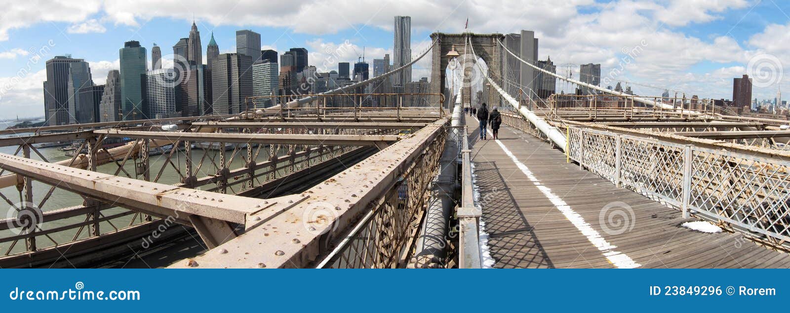 Brooklyn Bridge panorama stock photo. Image of skyscrapers - 23849296